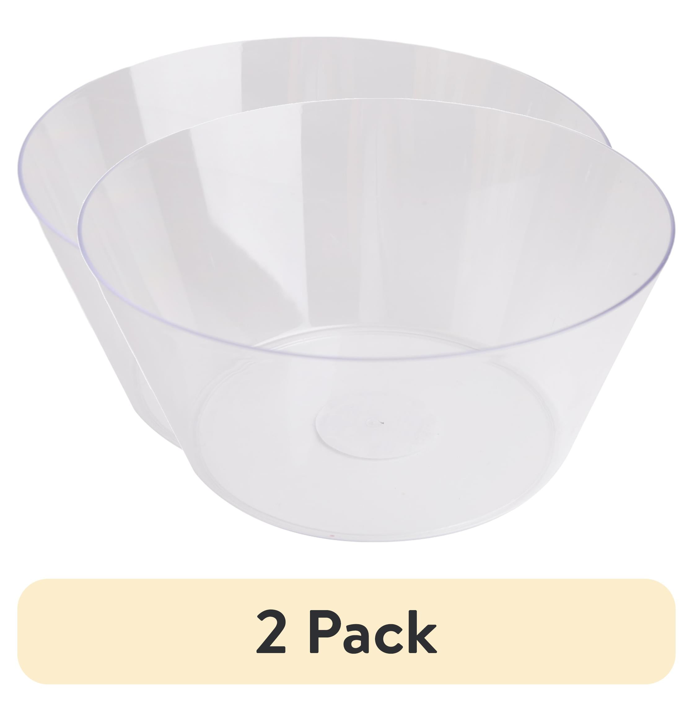 (2 pack) Clear Tapered Plastic Bowl, 10 in, by Way To Celebrate ...