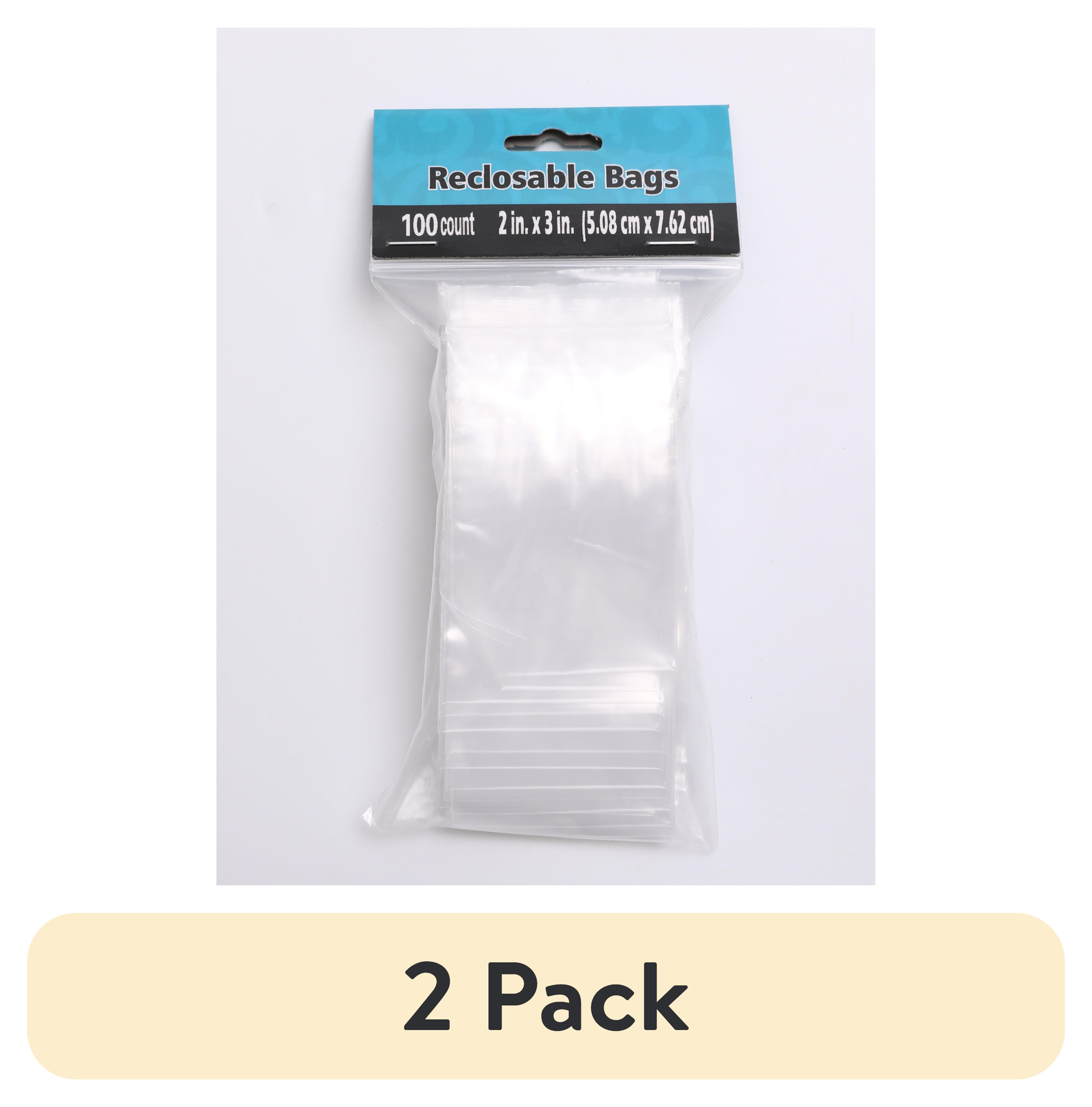 (2 pack) 100 Baggies W 2"X3" H Small Reclosable Seal Clear Plastic Poly ...