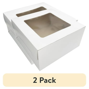12" x 12" x 4" Kraft Cake Boxes with Windows, 2 Count, by Way To ...