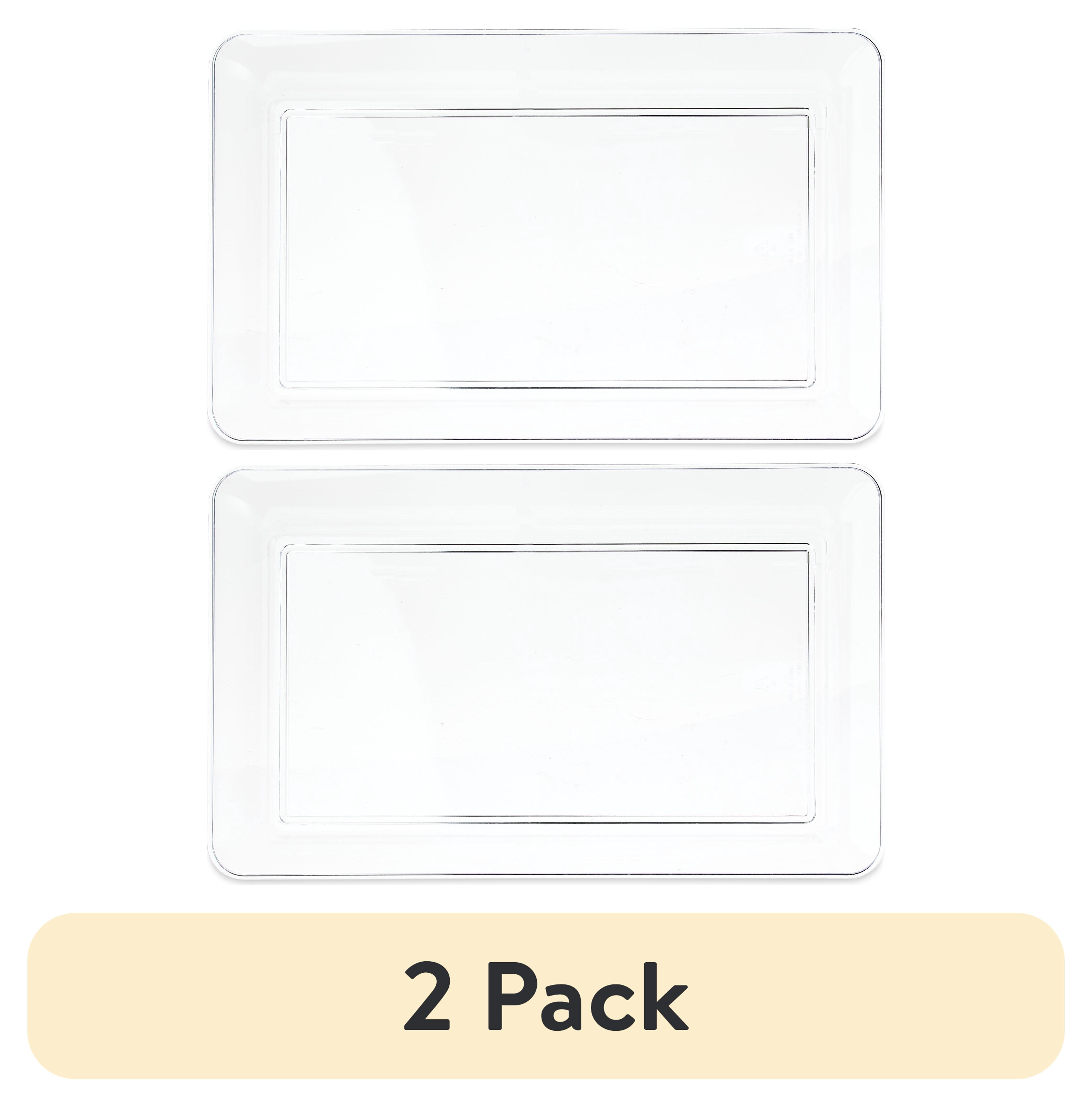 (2 pack) Clear Rectangular Plastic Food Tray, 18", by Way To Celebrate ...