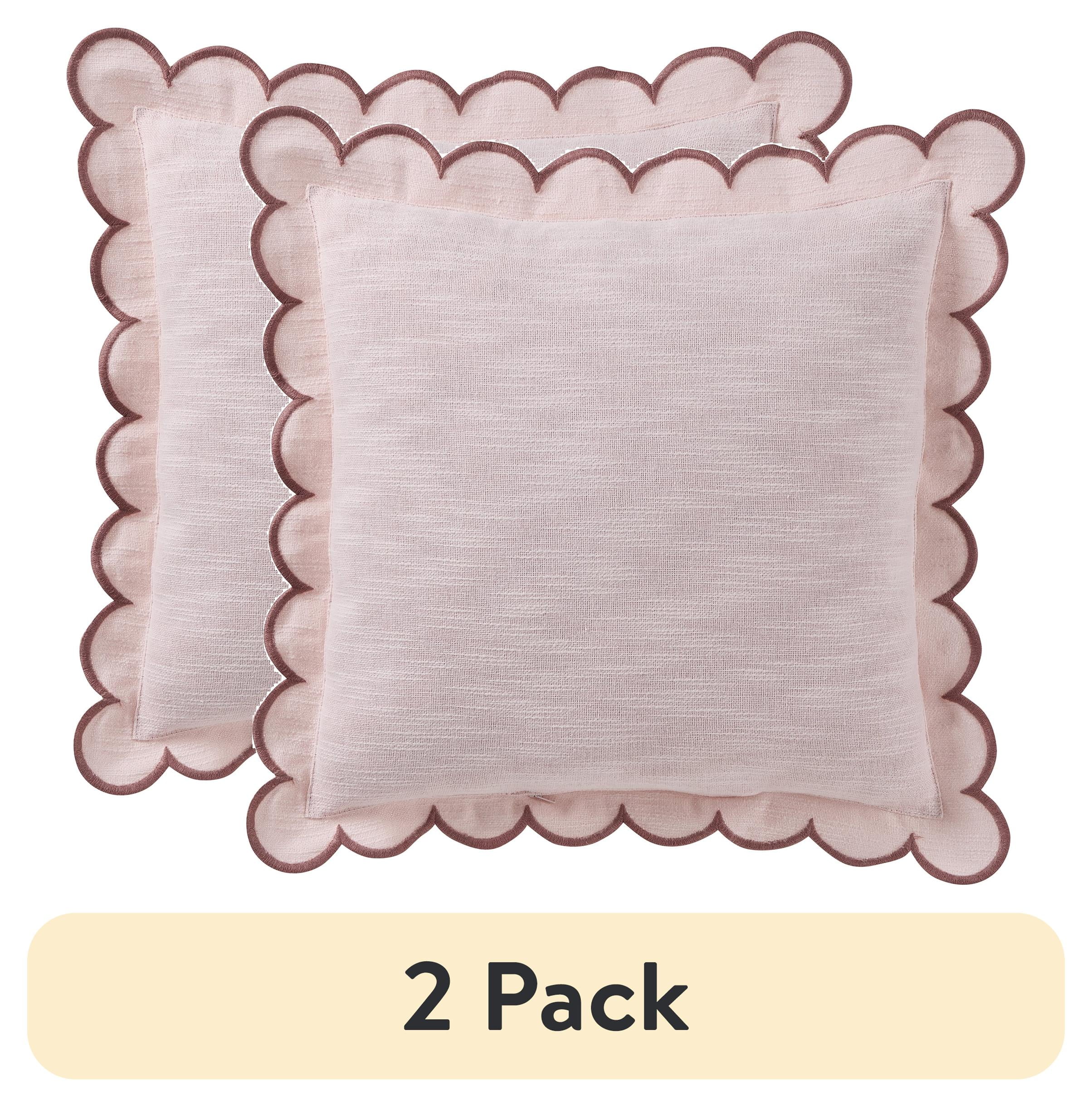 (2 pack) Home Decor Collection 19" x 19" Blush Pink Scallop Flange ...