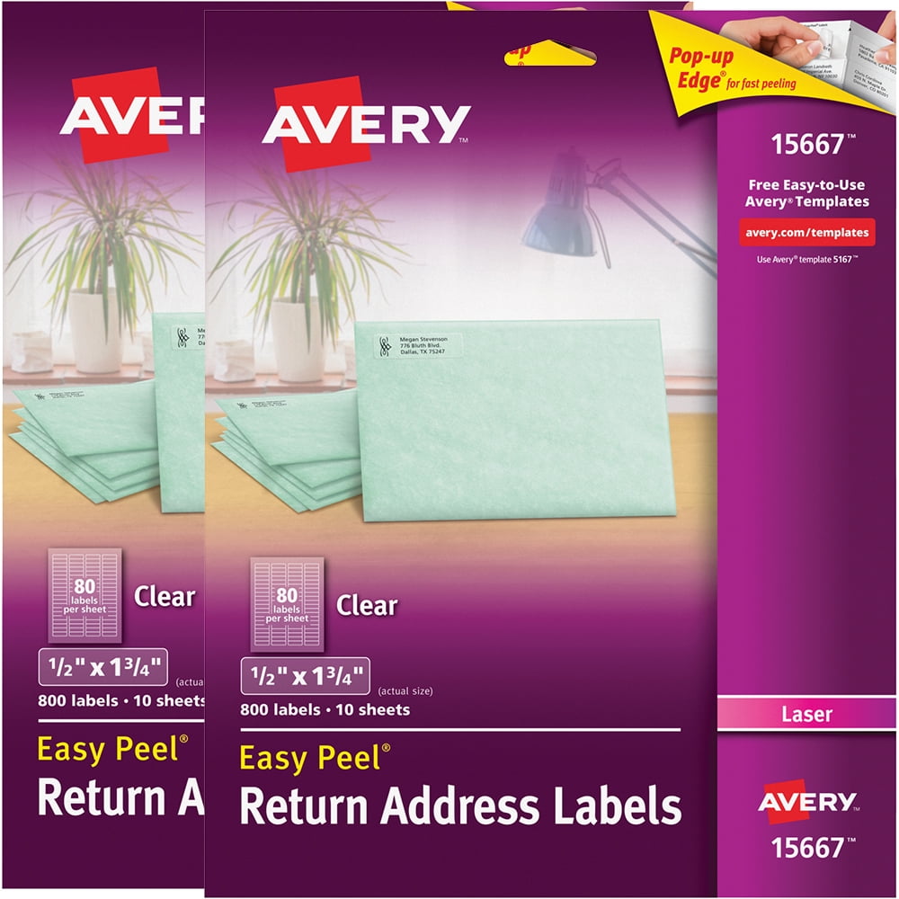 (2 pack) (2 Pack) Avery Matte Clear Easy Peel Return Address Labels ... (2 pack) (2 Pack) Avery Matte Clear Easy Peel Return Address Labels ...