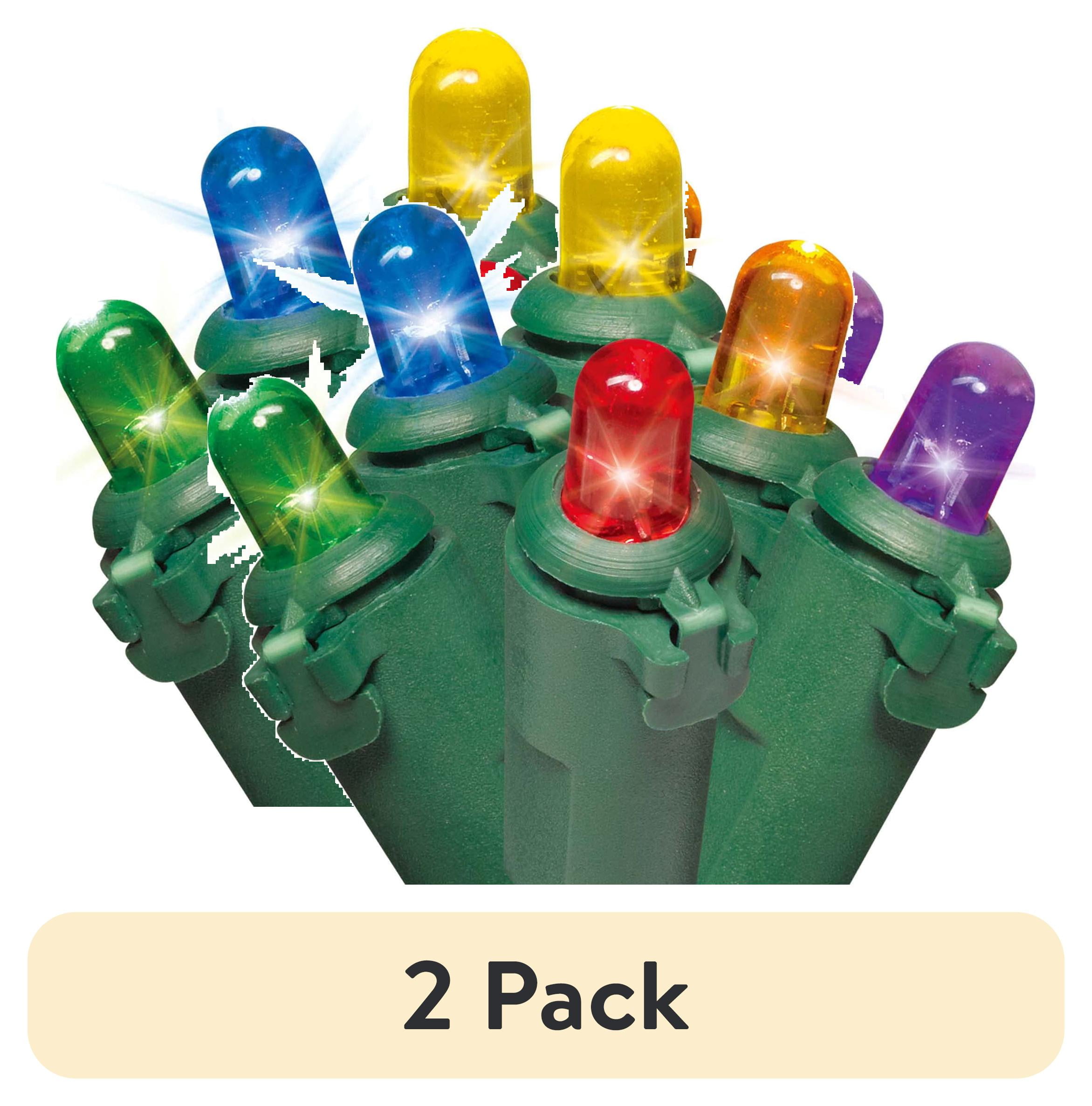 (2 pack) 20-Count Battery-Operated Multicolor LED Dome Christmas Lights ...