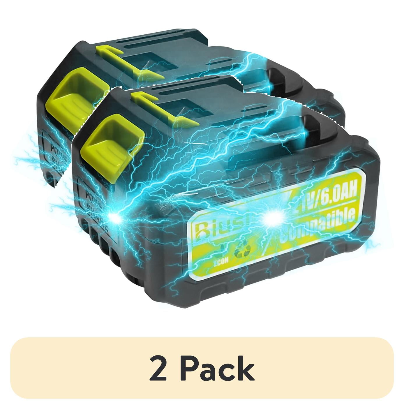 (2 pack) 21V 6000mAh Lithium-Ion Battery Replacement for Compatible with Makita 18V Cordless ...