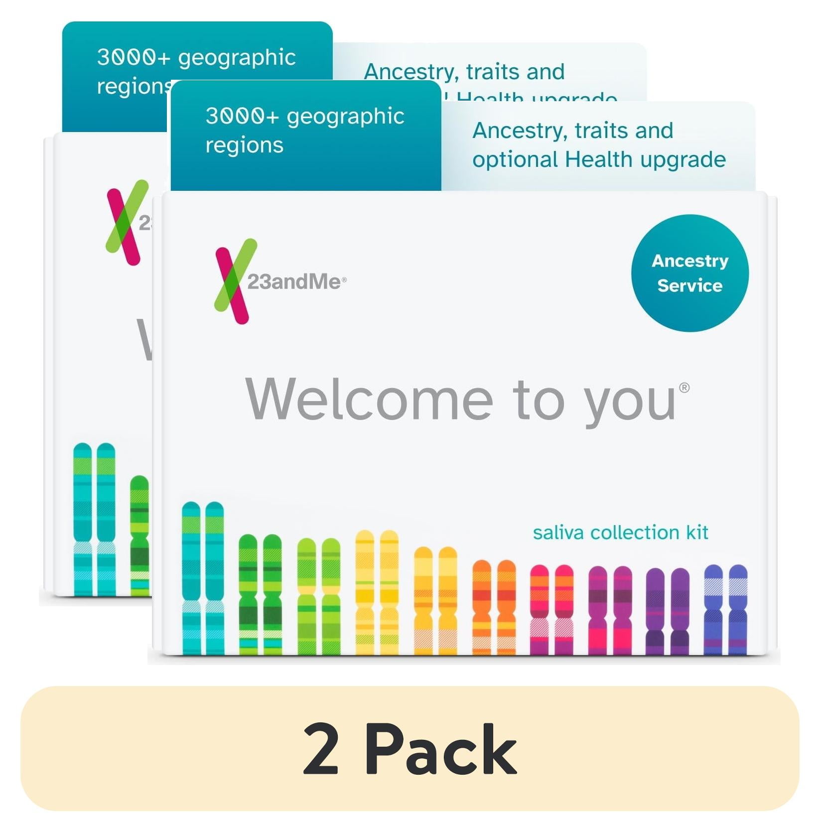 (2 pack) 23andMe Ancestry Service - DNA Test Kit with 4000+ Geographic ...