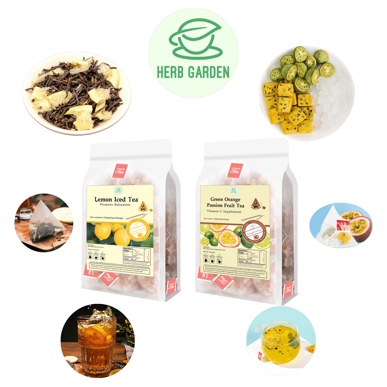 2 pack (250g 8.8oz /each pack) Fruit Tea Combo, Lemon Iced Tea + Lime ...