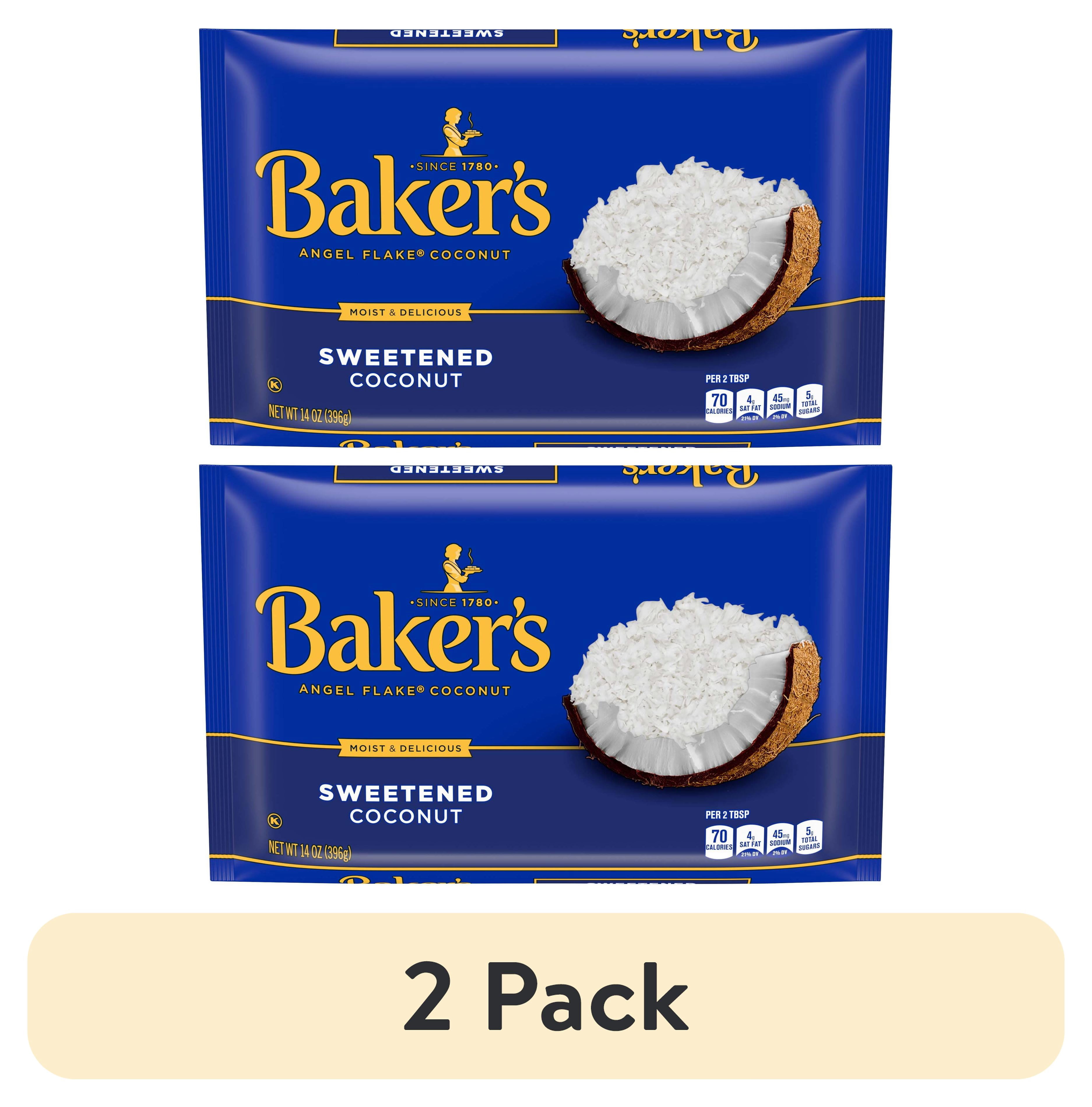 (2 pack) 2X - Baker's Angel Flake Sweetened Coconut - 14 oz - Walmart.com