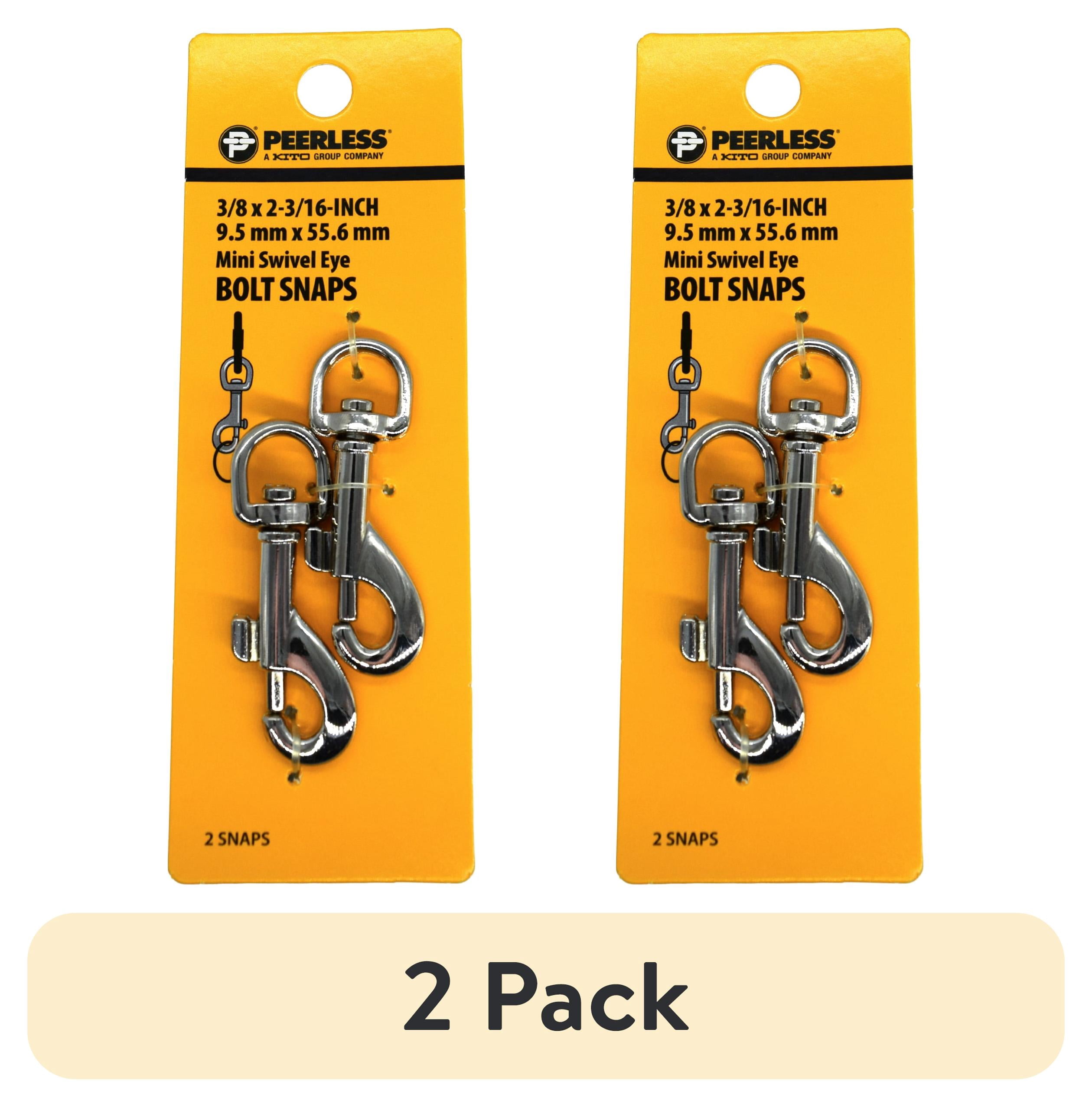(4 pack) 3/8" Mini Swivel Eye Bolt Snaps, 2 Count, Peerless Chain ...
