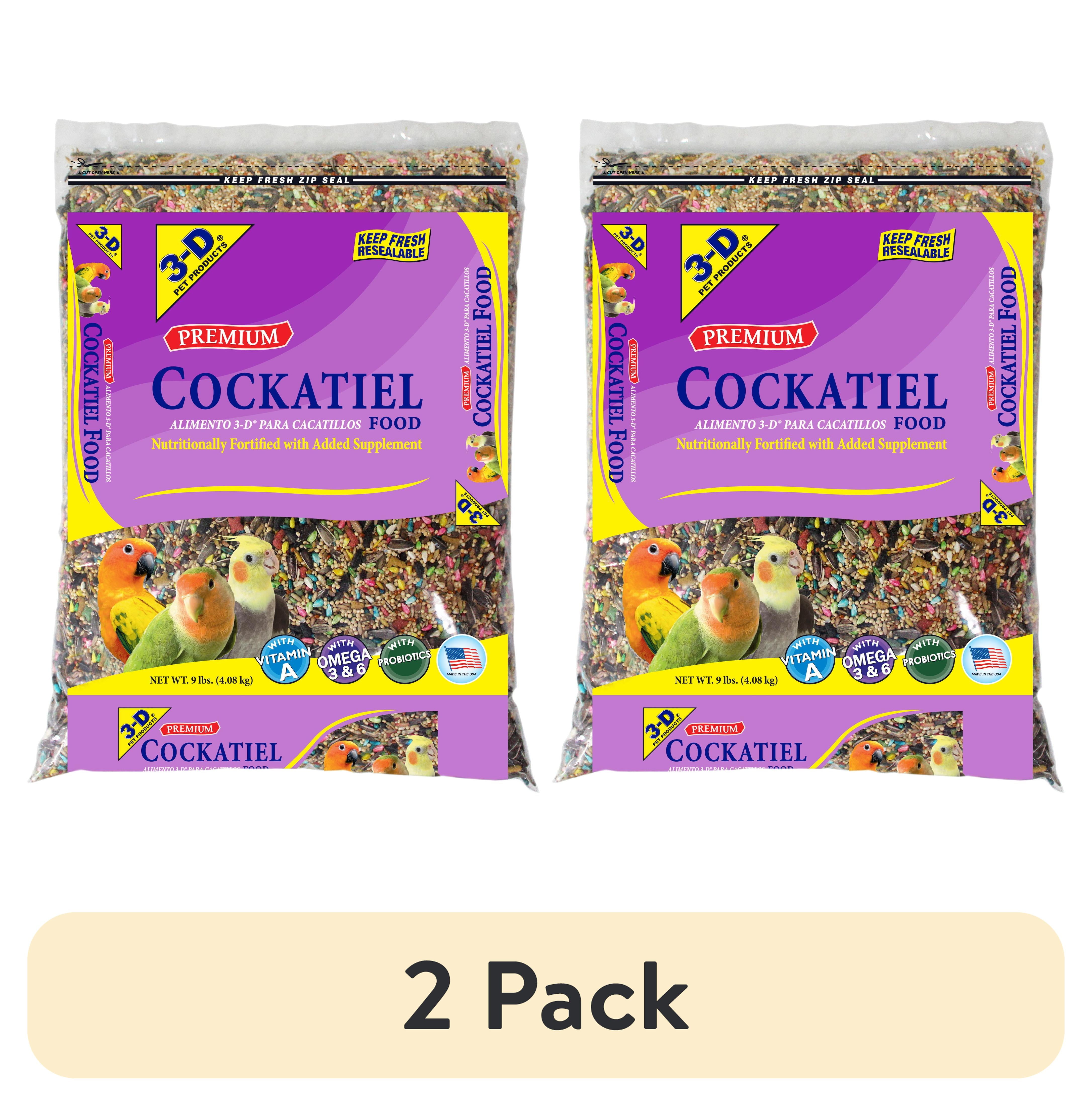 (2 pack) 3-D Pet Products Premium Cockatiel Mix Bird Food Seeds, with ...