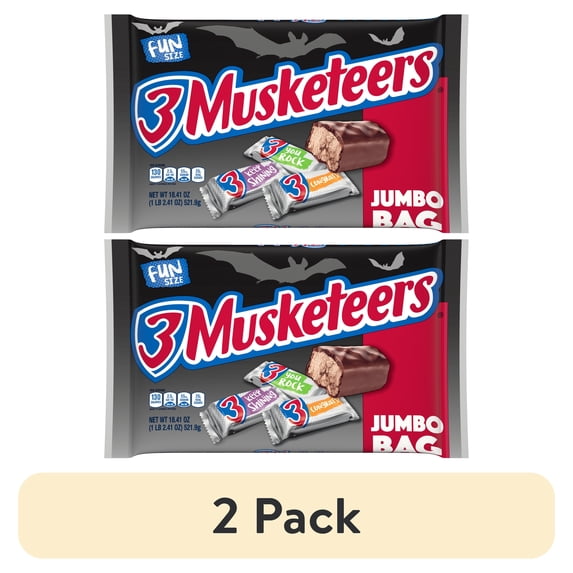 (2 pack) 3 Musketeers Spooky Fun Size Halloween Chocolate Candy - 18 ...
