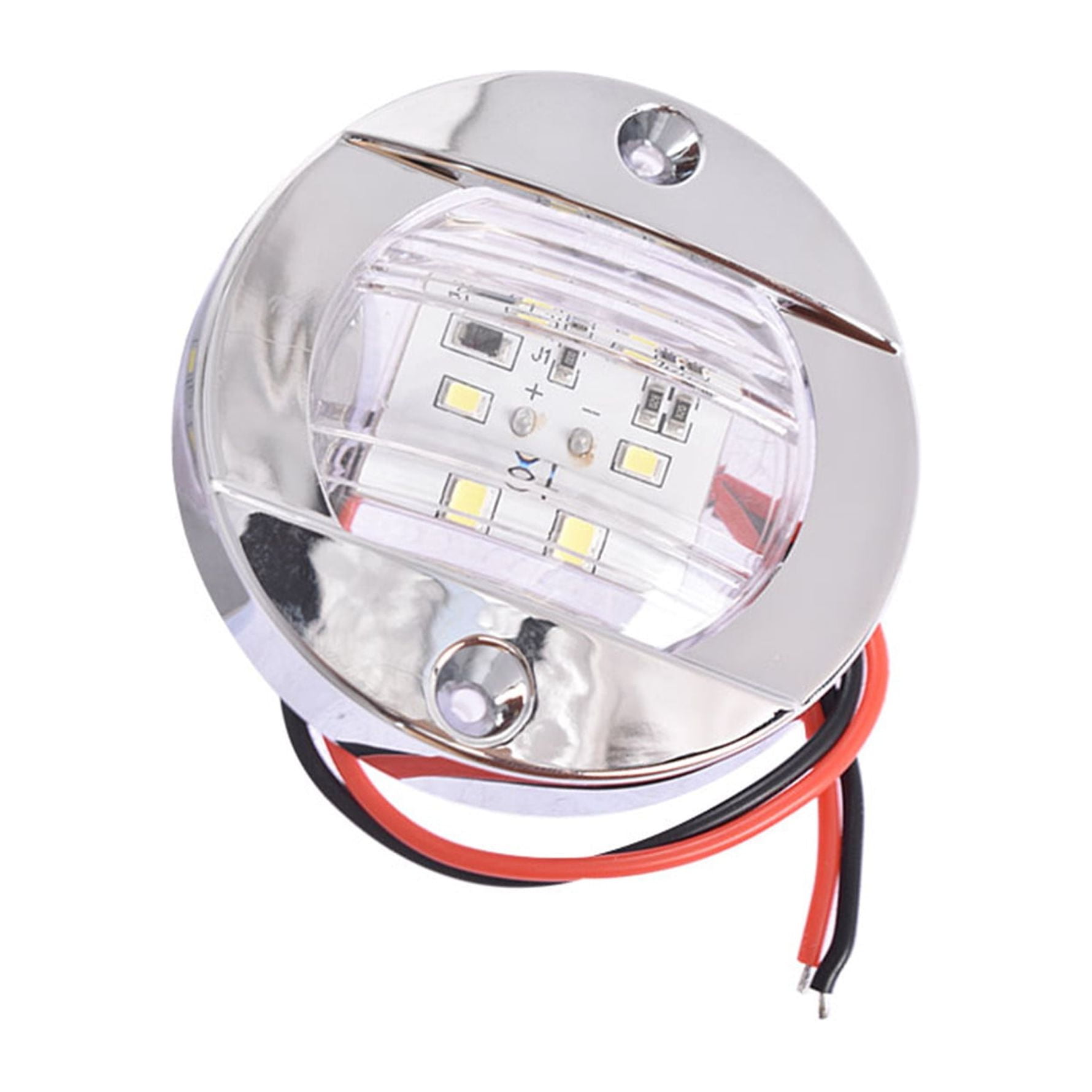 2-pack 3 inch Round Navigation Lights Chrome Boat Marine Clear Lens ...