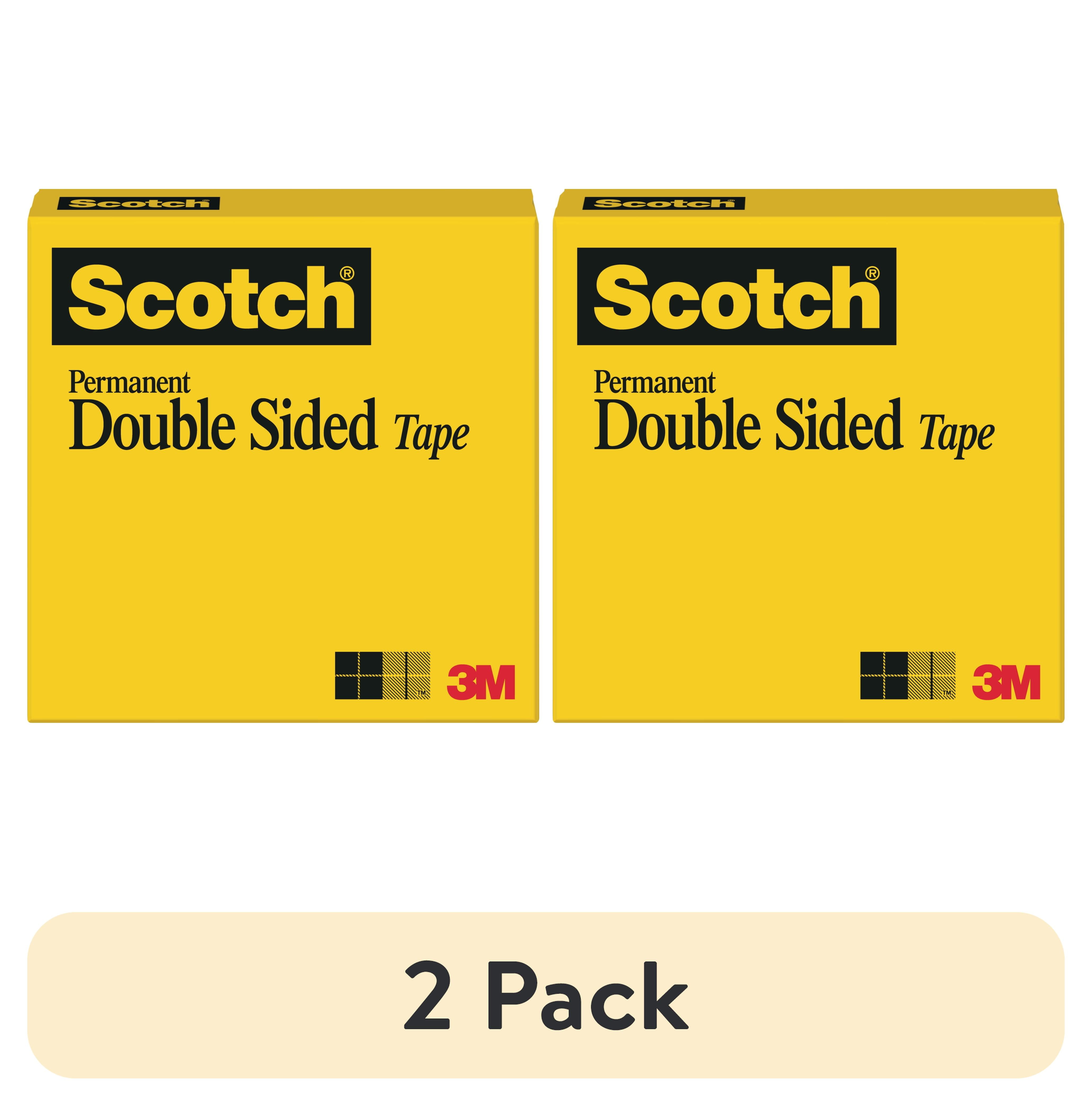 (2 pack) 3M #665 Scotch Double-Coated Tape, 1/2 in x 36 yds. - Walmart.com