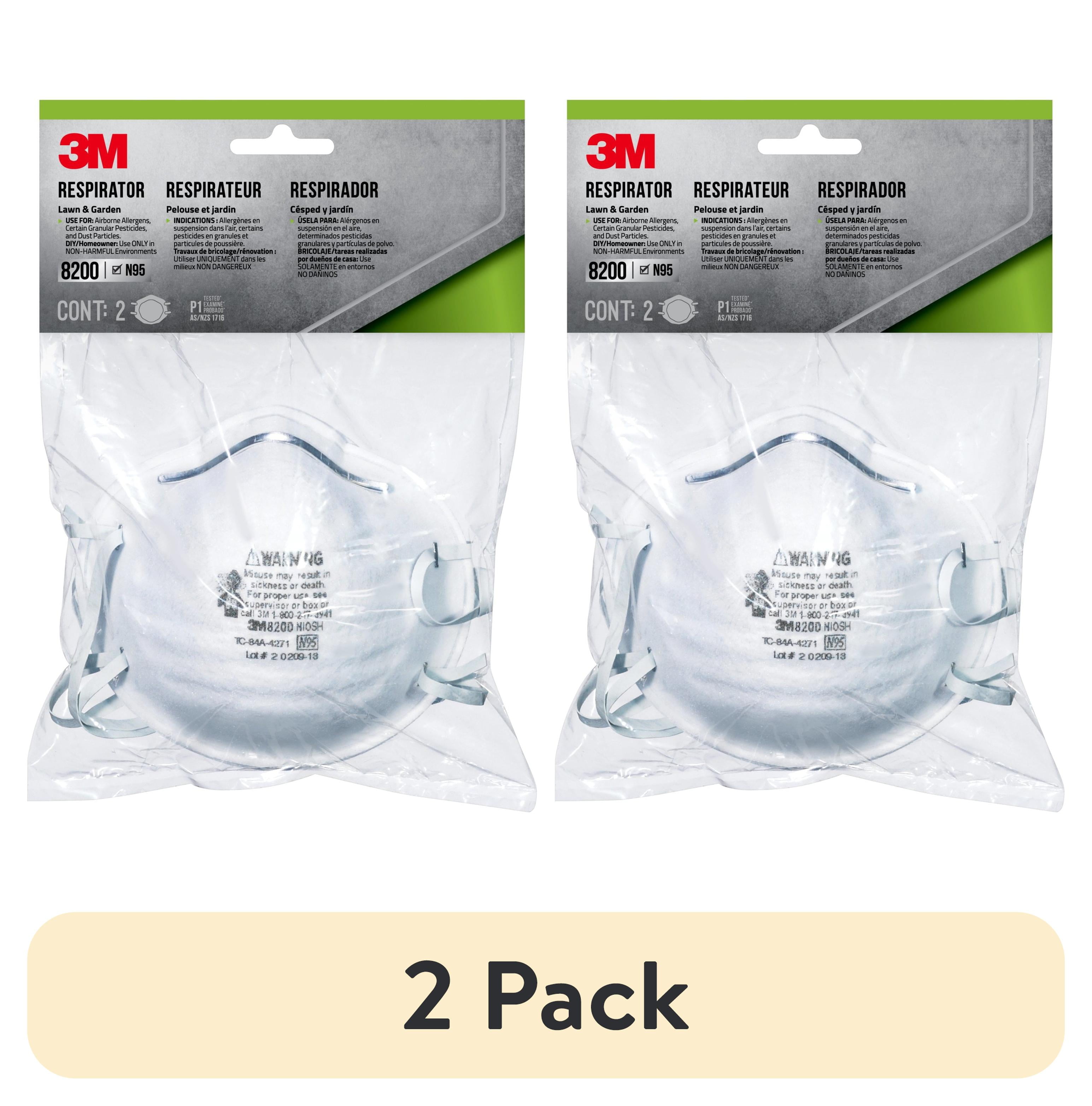 (2 pack) 3M 8200 Lawn and Garden Respirator, N95, 2 per Pack - Walmart.com