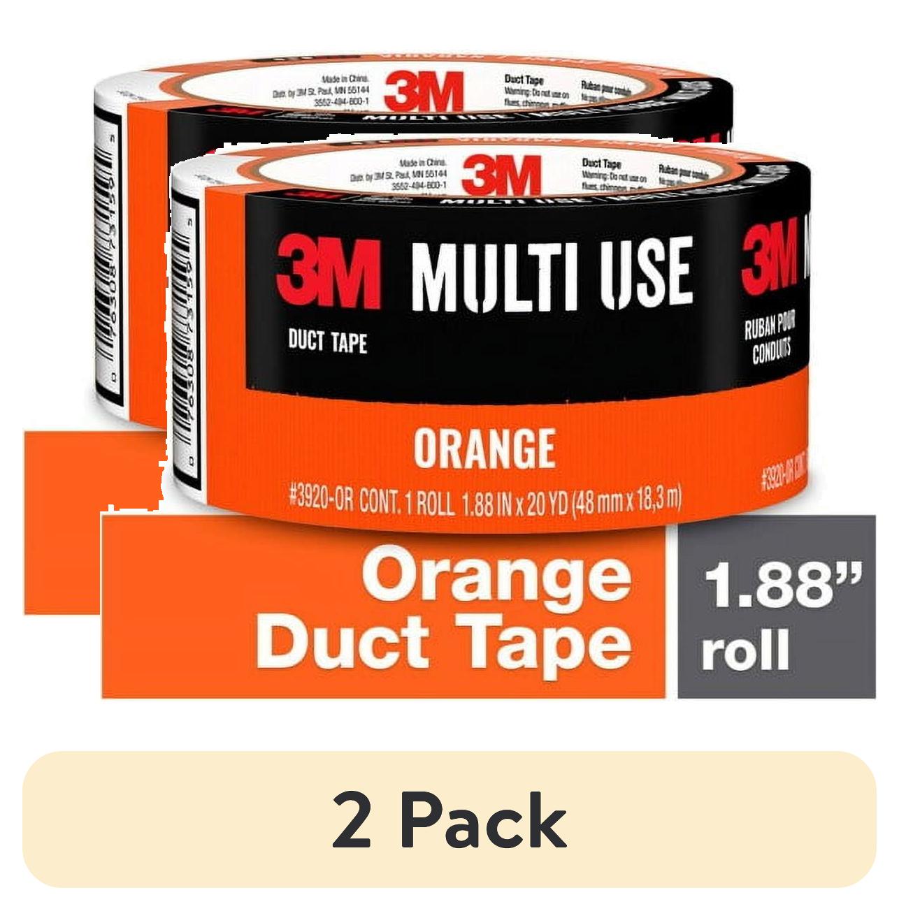 (2 pack) 3M™ Orange Duct Tape 3920-OR, 1.88 in x 20 yd (48 mm x 18,2 m ...