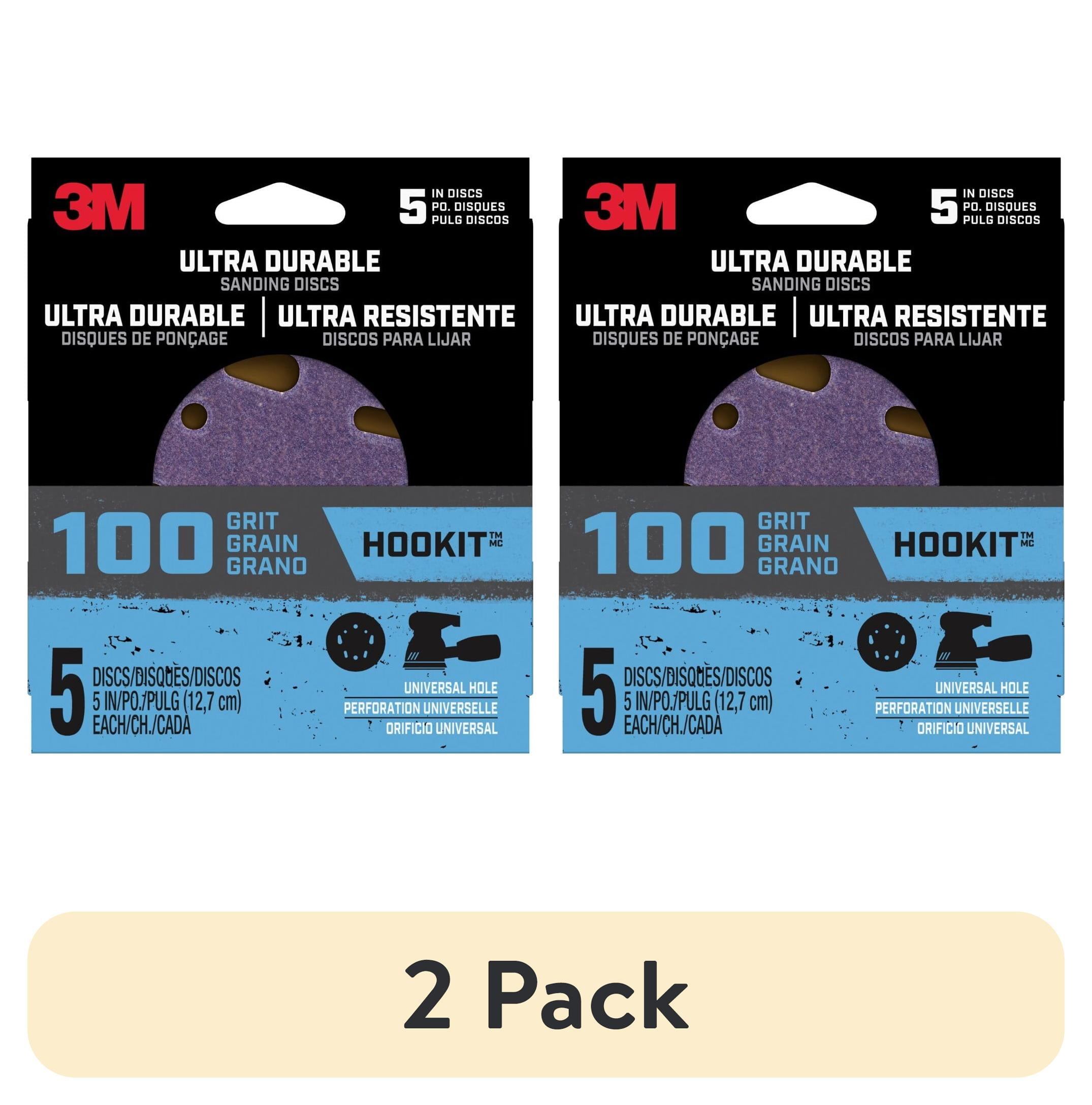 (2 pack) 3M Sanding Discs, 100 Grit, 5 inch, Universal Hole, Ultra ...