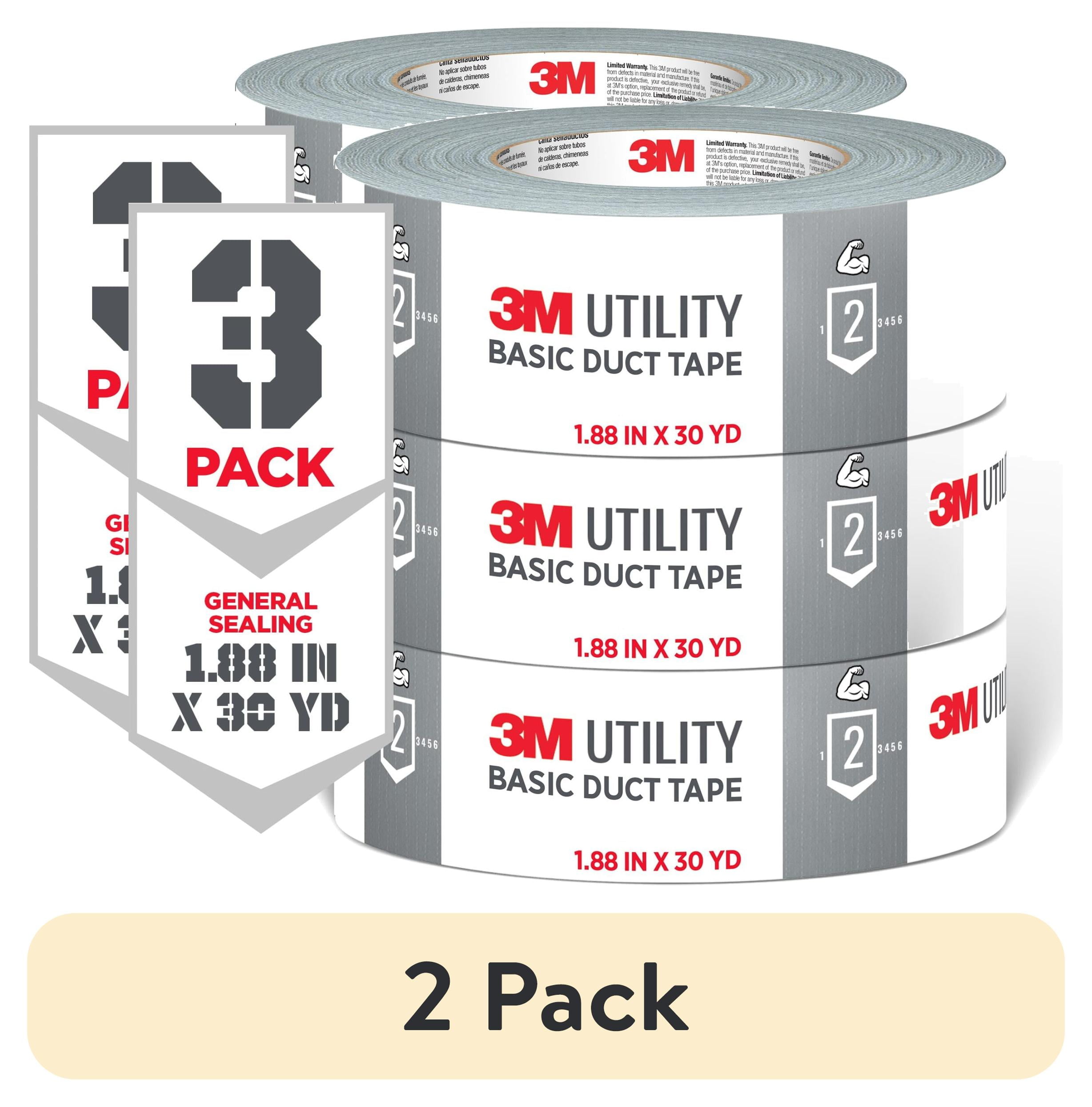(2 pack) 3M Utility Duct Tape, Silver, Basic Use, 1.88 in. x 30 yd., 3 ...