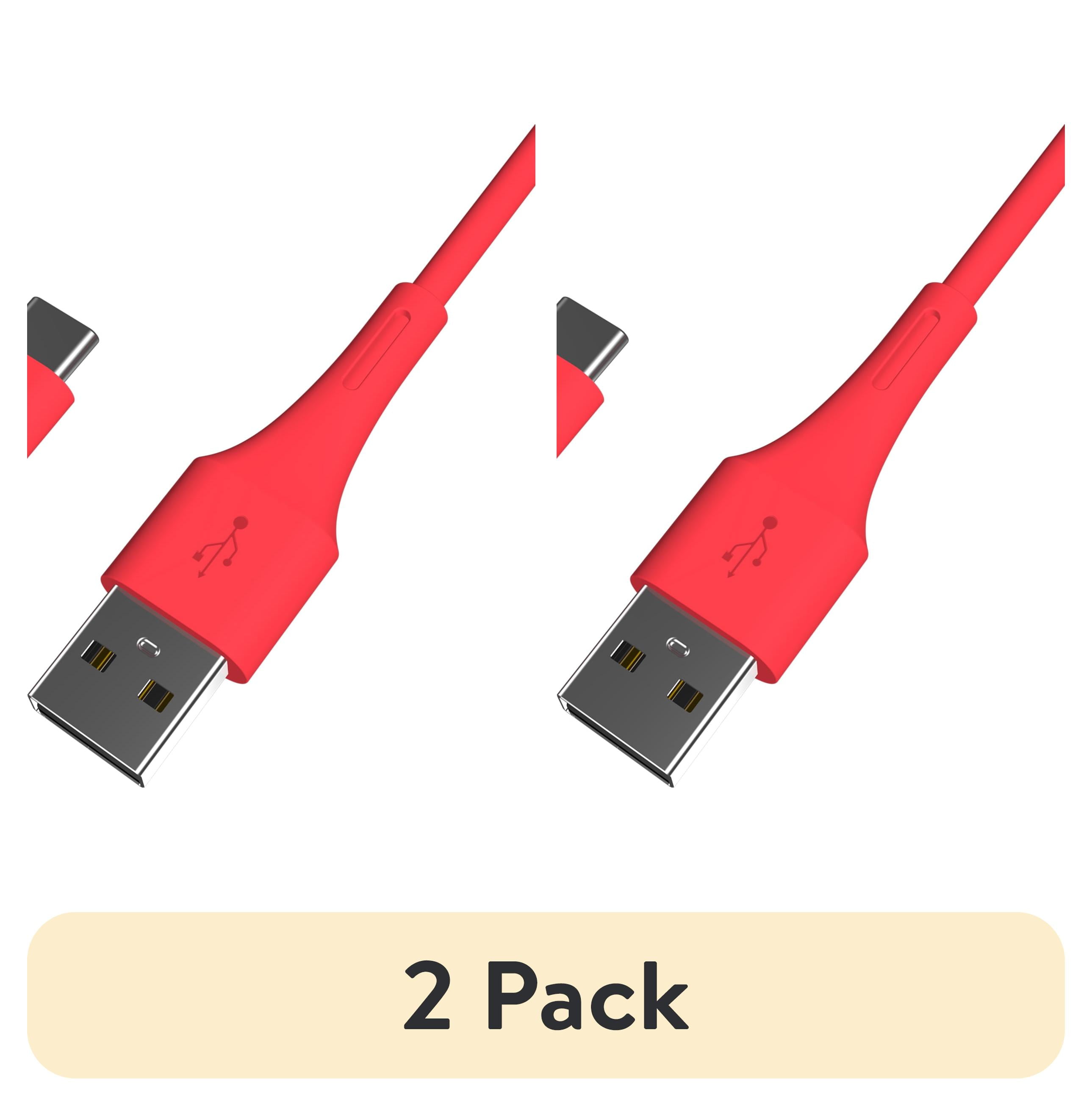 (2 pack) 3ft Usb C To A Cable Assortment - Walmart.com