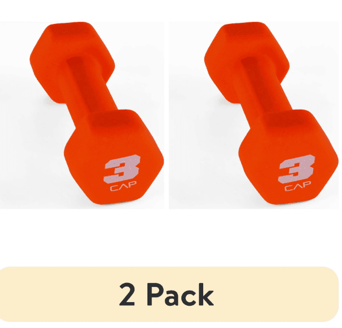 (2 pack) , 3lb Neoprene Dumbbell, Orange, Single (2 pack) CAP - Walmart.com