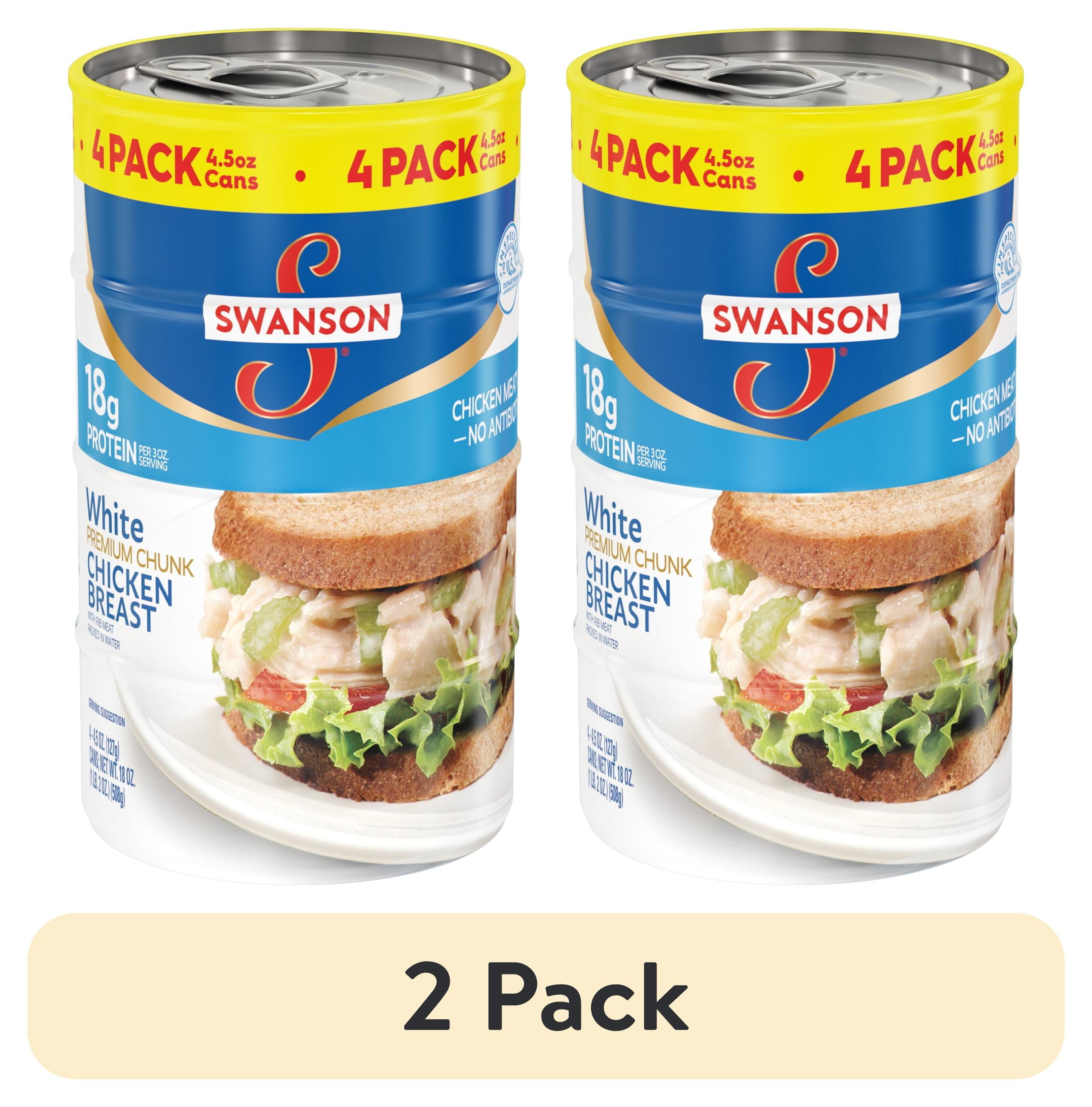 (2 pack) (4 Pack) Swanson White Premium Chunk Canned Chicken Breast in ...
