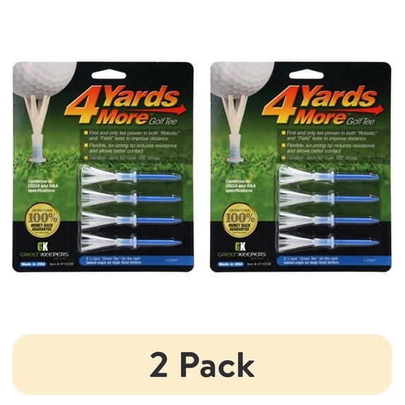 4 Yards More Golf Tees 3 1/4 Inch Pack of 4 Flexible Contact for Longer ...
