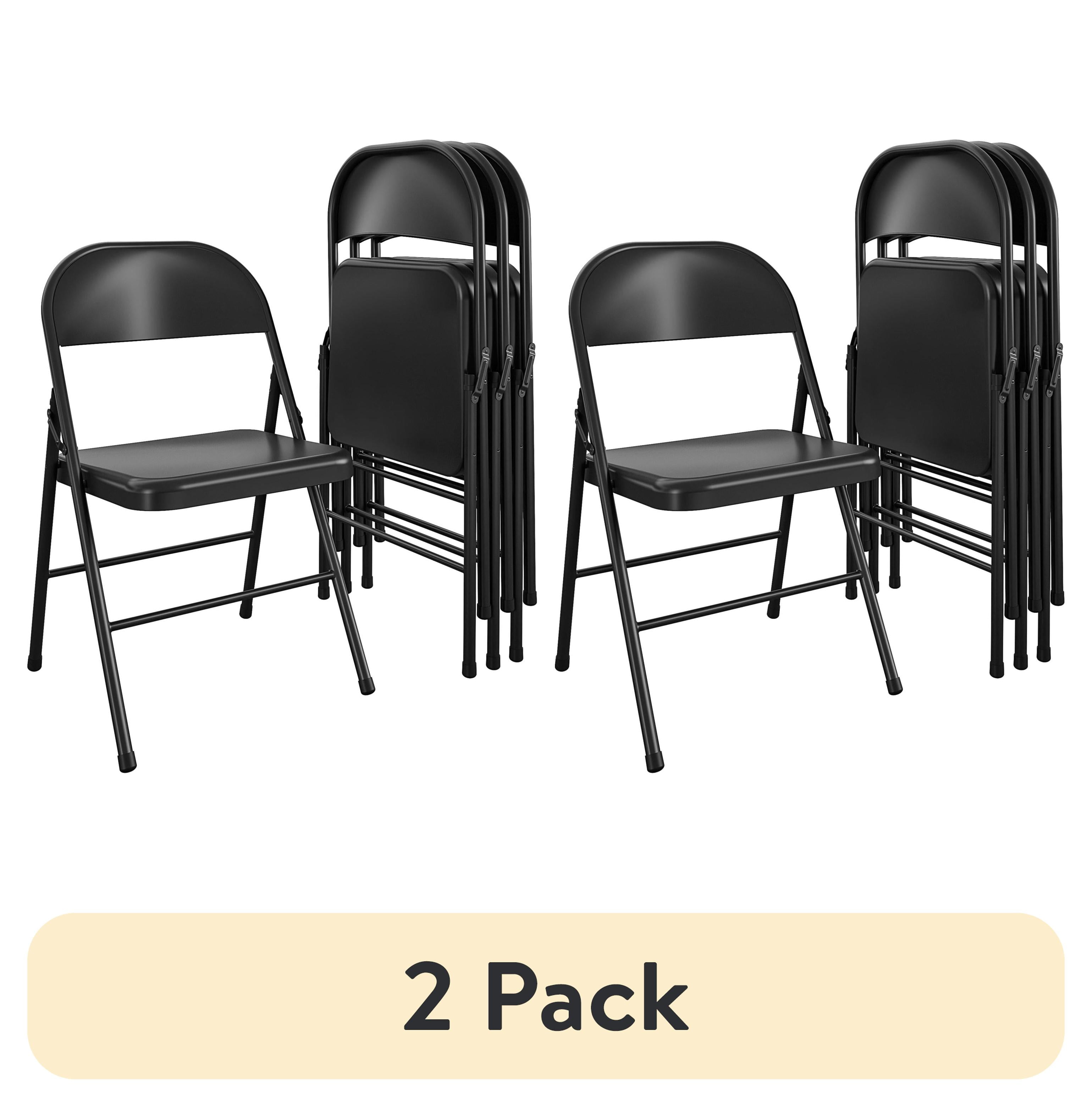 (8 pack) Mainstays All-Steel Metal Folding Chair, Double Braced, Black ...