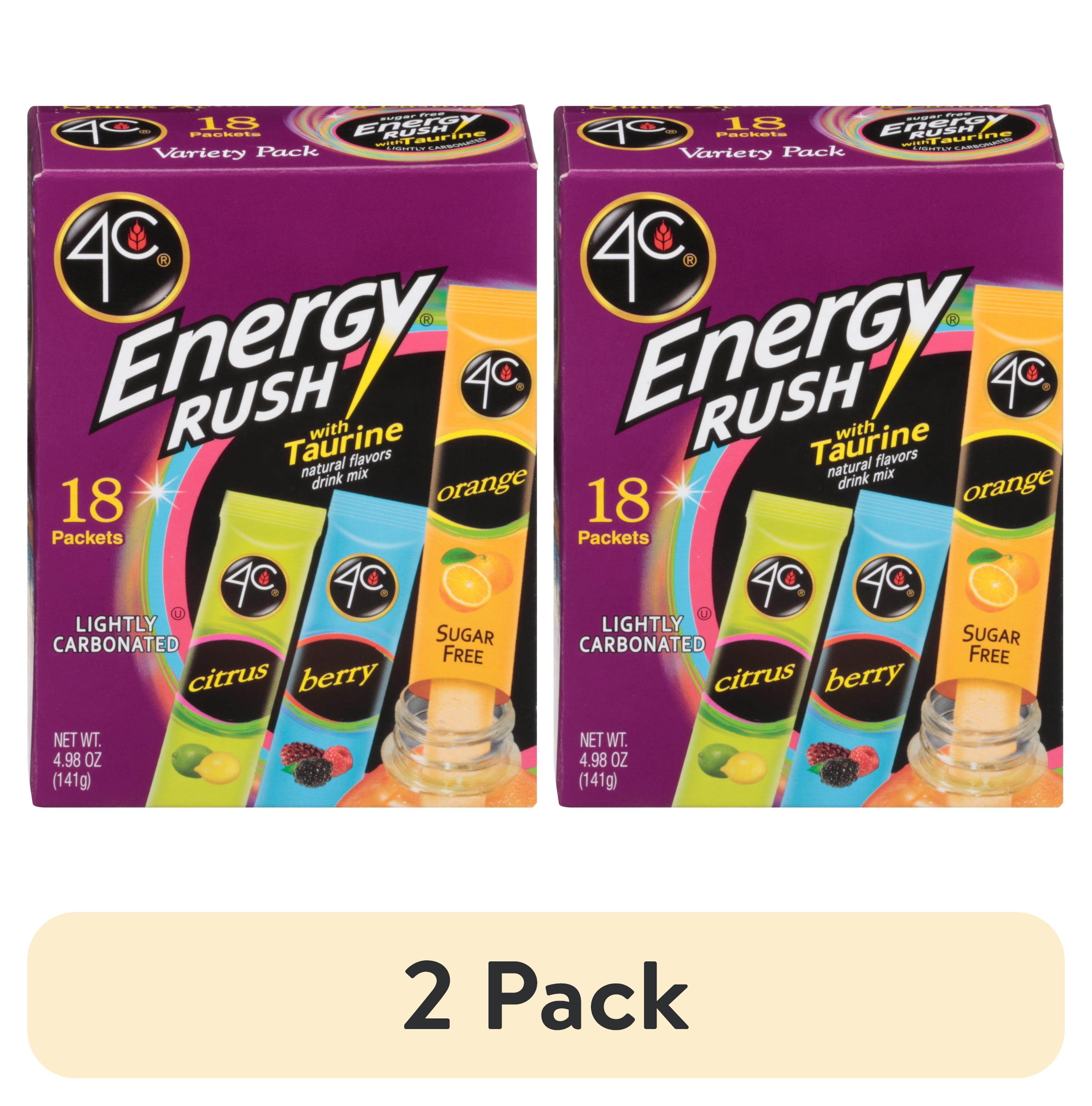 (2 pack) 4C Energy Rush with Taurine Variety Pack Drink Mix - Walmart.com