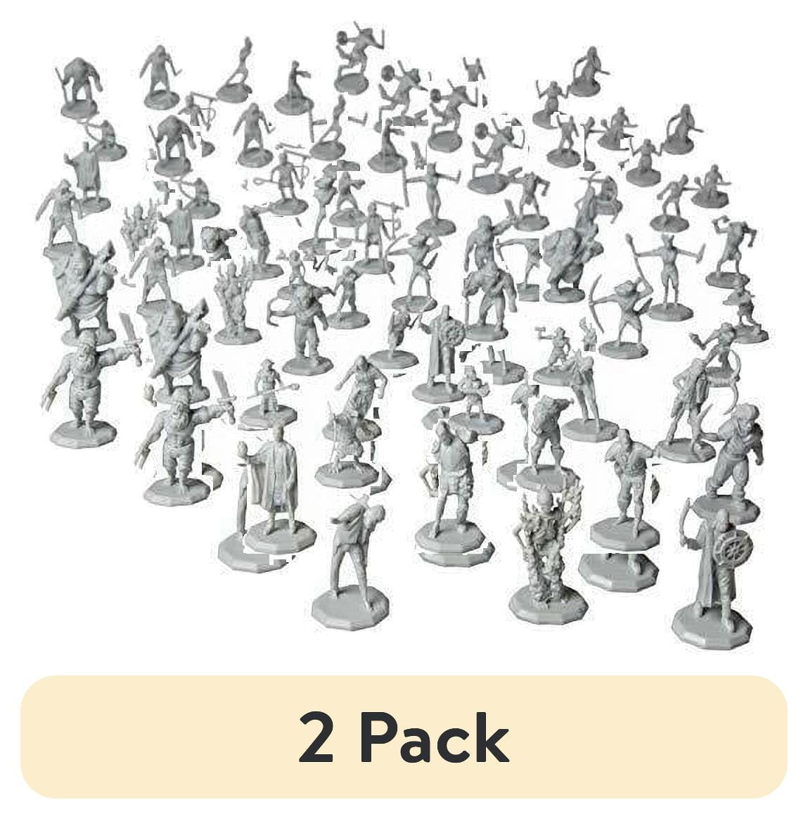 (2 pack) 56 Unpainted Fantasy Mini Figures- All Unique Designs- 1" Hex ...