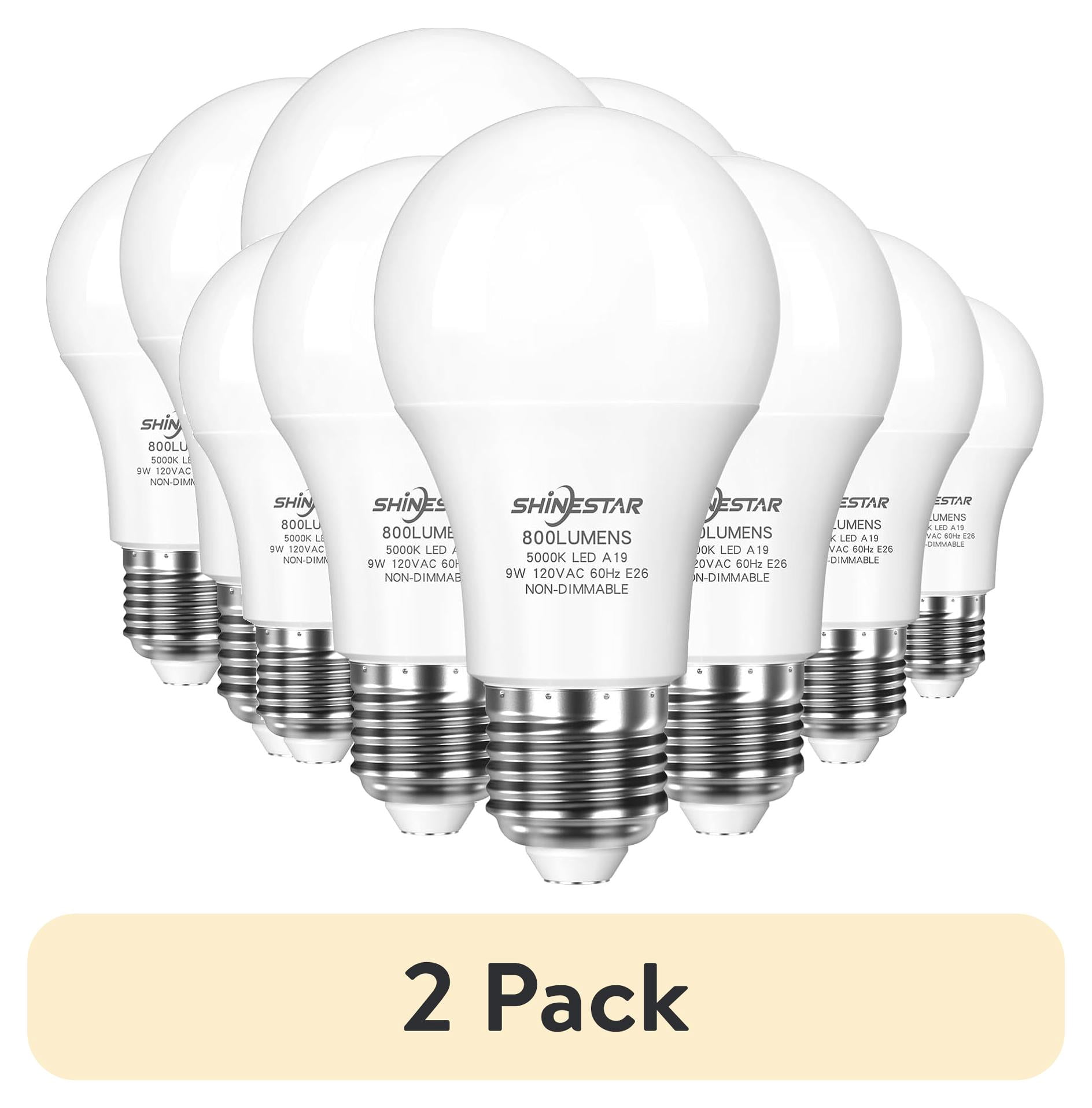 (2 pack) 6-Pack Daylight Light Bulbs 60 Watt, Bright White 5000K, E26 ...