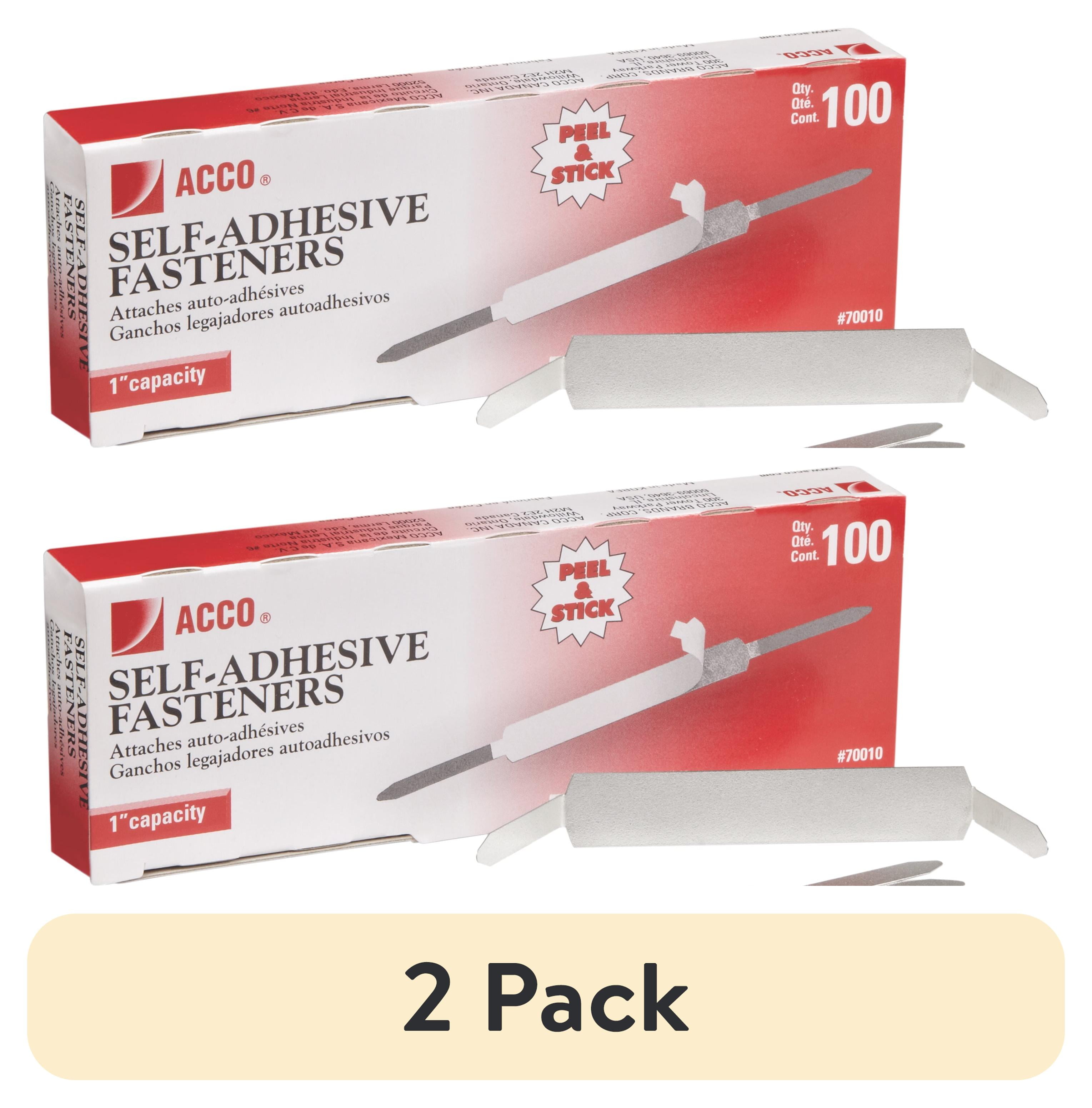 (2 pack) ACCO Economy Self-Adhesive Fastener, 1" Capacity, 2 3/4" Prong ...