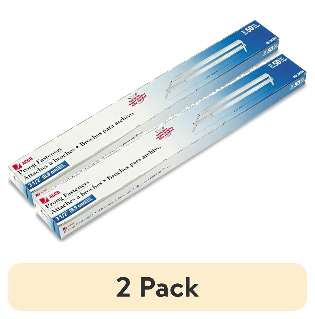 (2 pack) ACCO Two-Piece Paper Fasteners, 3 1/2" Capacity, 8 1/2" Center ...