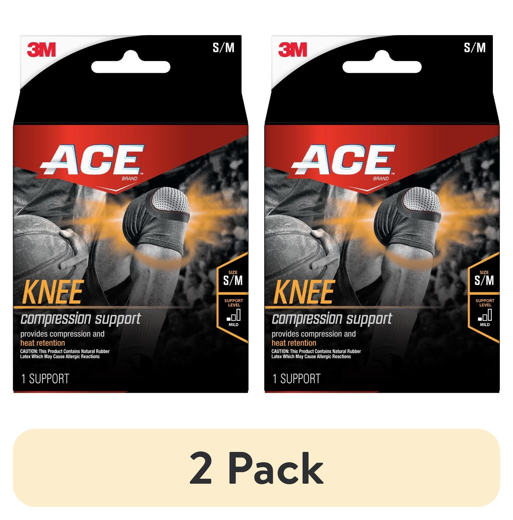 (2 pack) ACE Brand Compression Knee Support, SM/MED, Black, Breathable ...