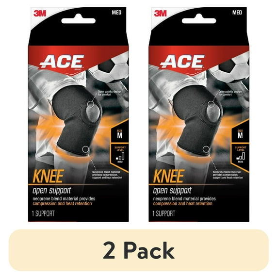 (2 pack) ACE Brand Neoprene Open Knee Support, Heat Retention, 1 ...