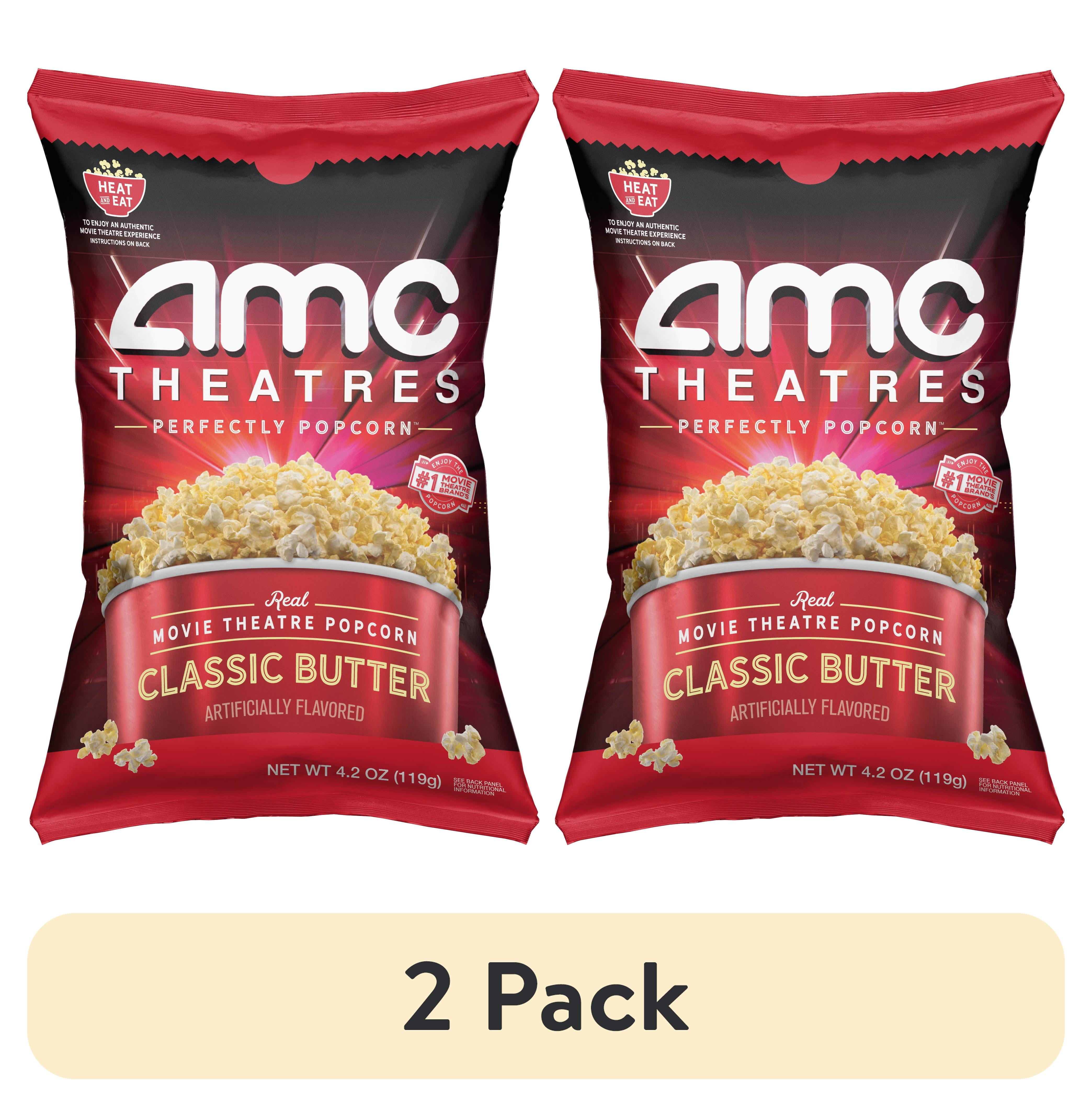 (2 pack) AMC Theatres Ready to Eat Popcorn, Classic Butter - Walmart.com