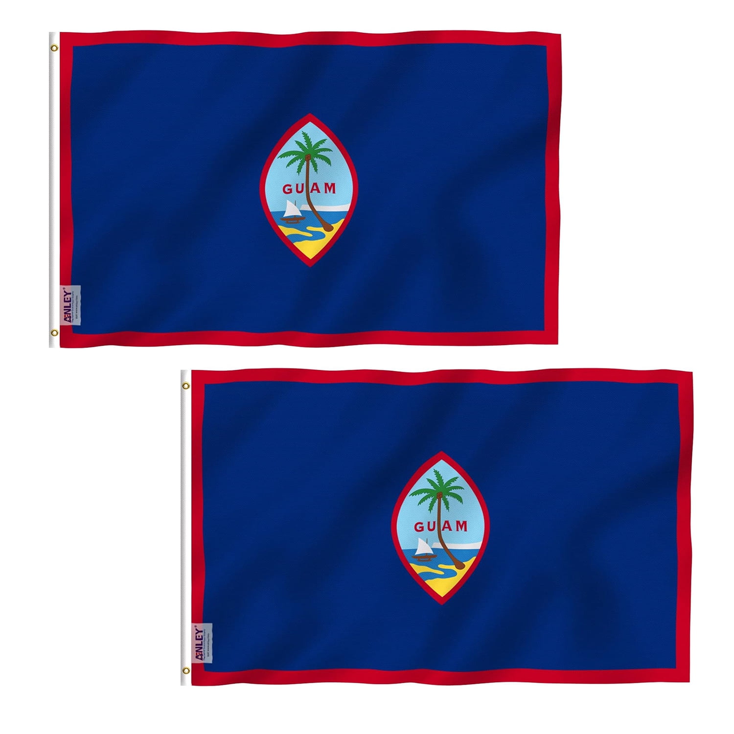 (2 pack) ANLEY 3 ft x 5 ft Guam Flag - Guamanian Flags Polyester ...