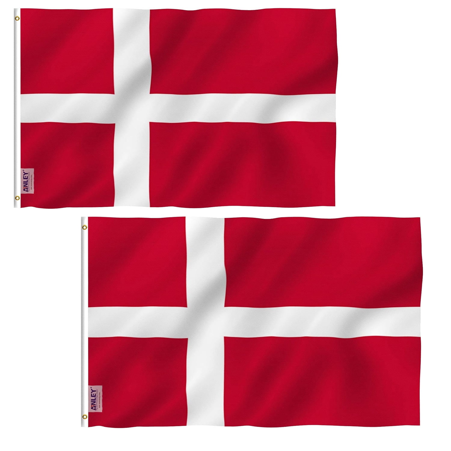 (2 pack) ANLEY 3x5 Foot Denmark Flag - Danish Dane National Flags ...