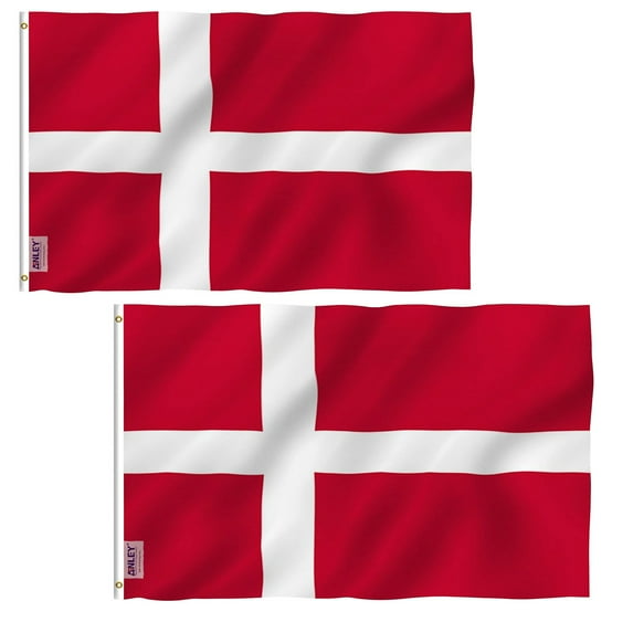 (2 pack) ANLEY 3x5 Foot Denmark Flag - Danish Dane National Flags ...