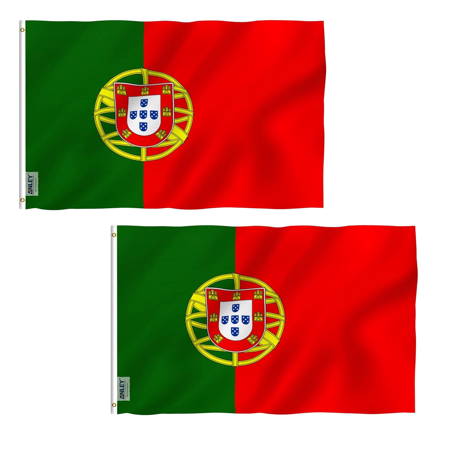 (2 pack) ANLEY 3x5 Foot Portugal Flag - Portuguese National Flags ...