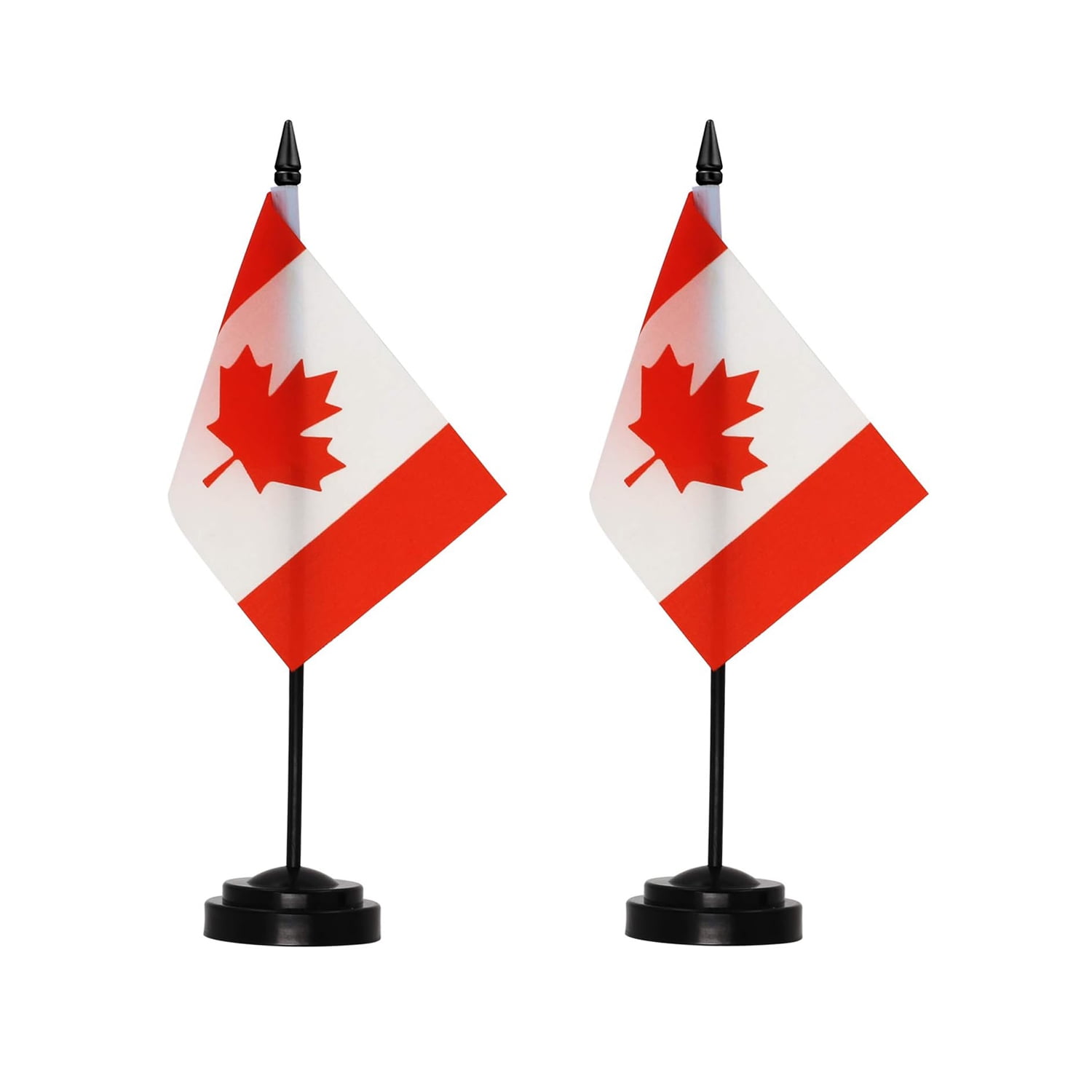 (2 pack) ANLEY Canada Deluxe Desk Flag Set - 6 x 4 inches Miniature ...