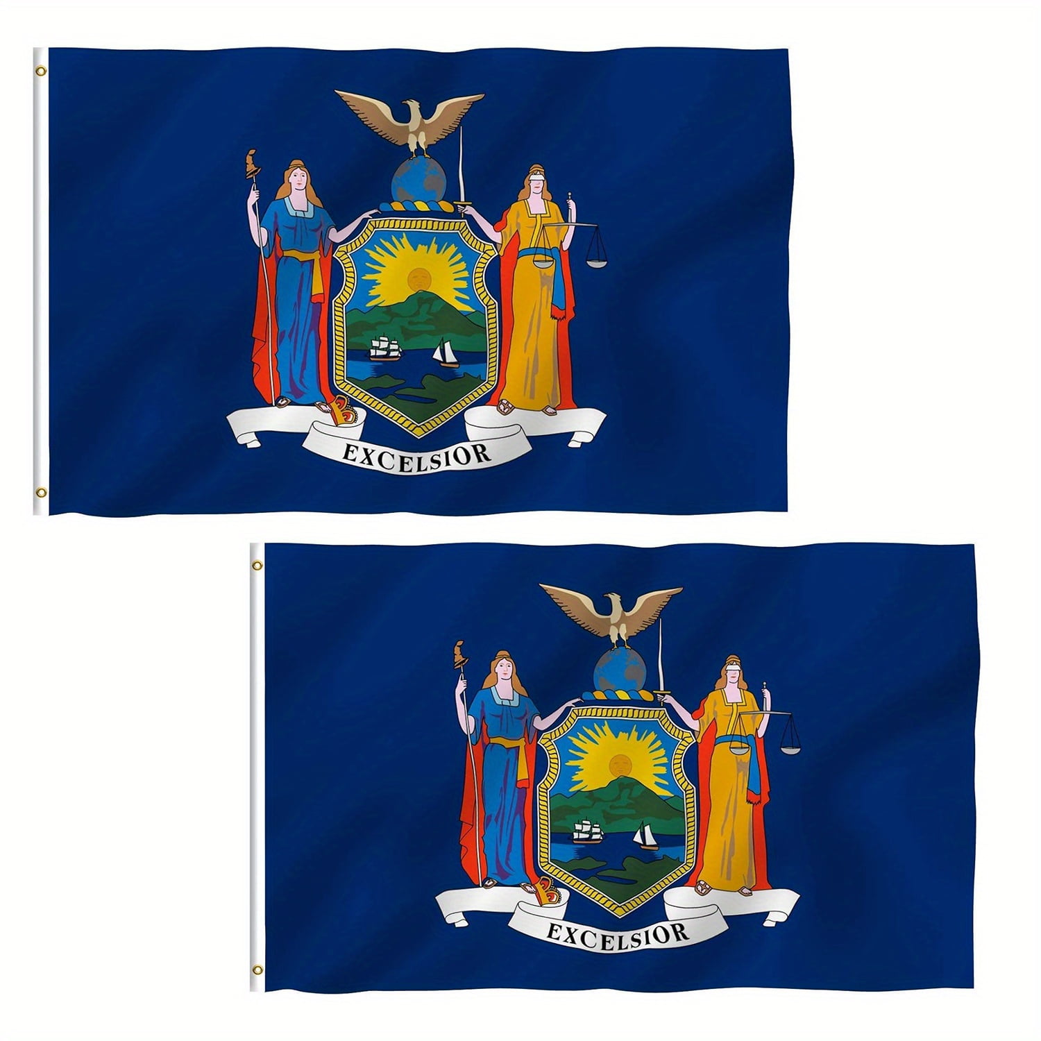(2 pack) ANLEY Fly Breeze 3x5 Feet New York State Flag - Vivid Color and UV Fade Resistant ...