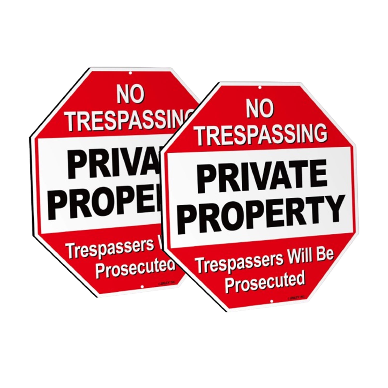 (2 pack) ANLEY Private Property Aluminum Warning Sign, Trespassers Will ...