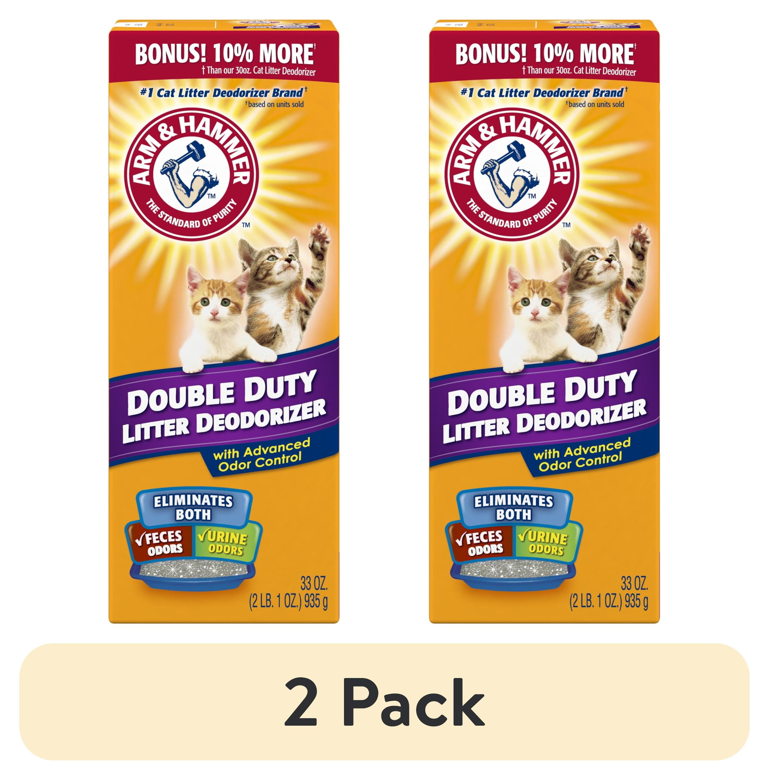 (2 pack) ARM & HAMMER Double Duty Cat Litter Deodorizer and Pet Odor Eliminator, 33 oz Box ...