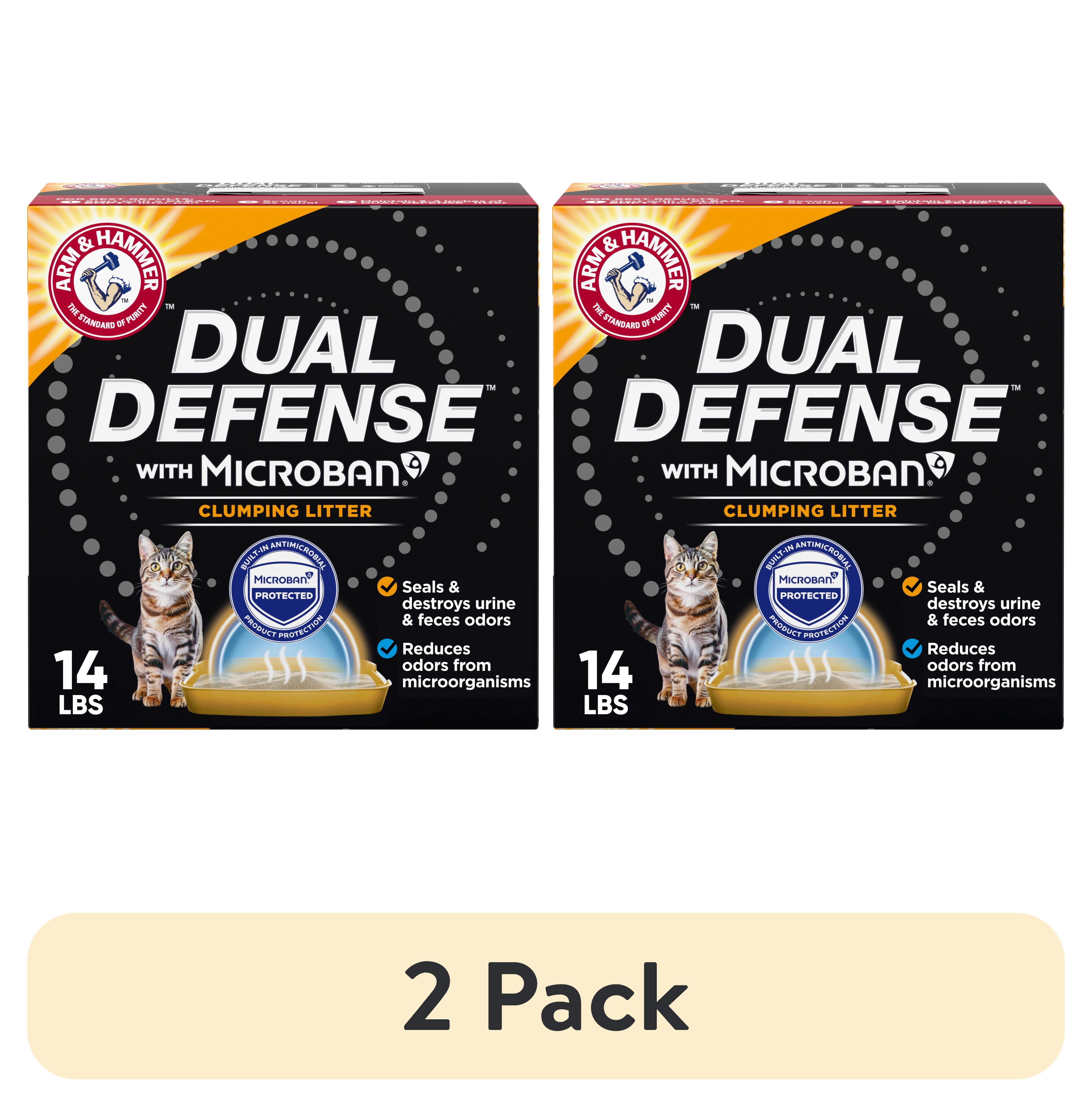 (2 pack) ARM & HAMMER Dual Defense with Microban Clumping Cat Litter ...