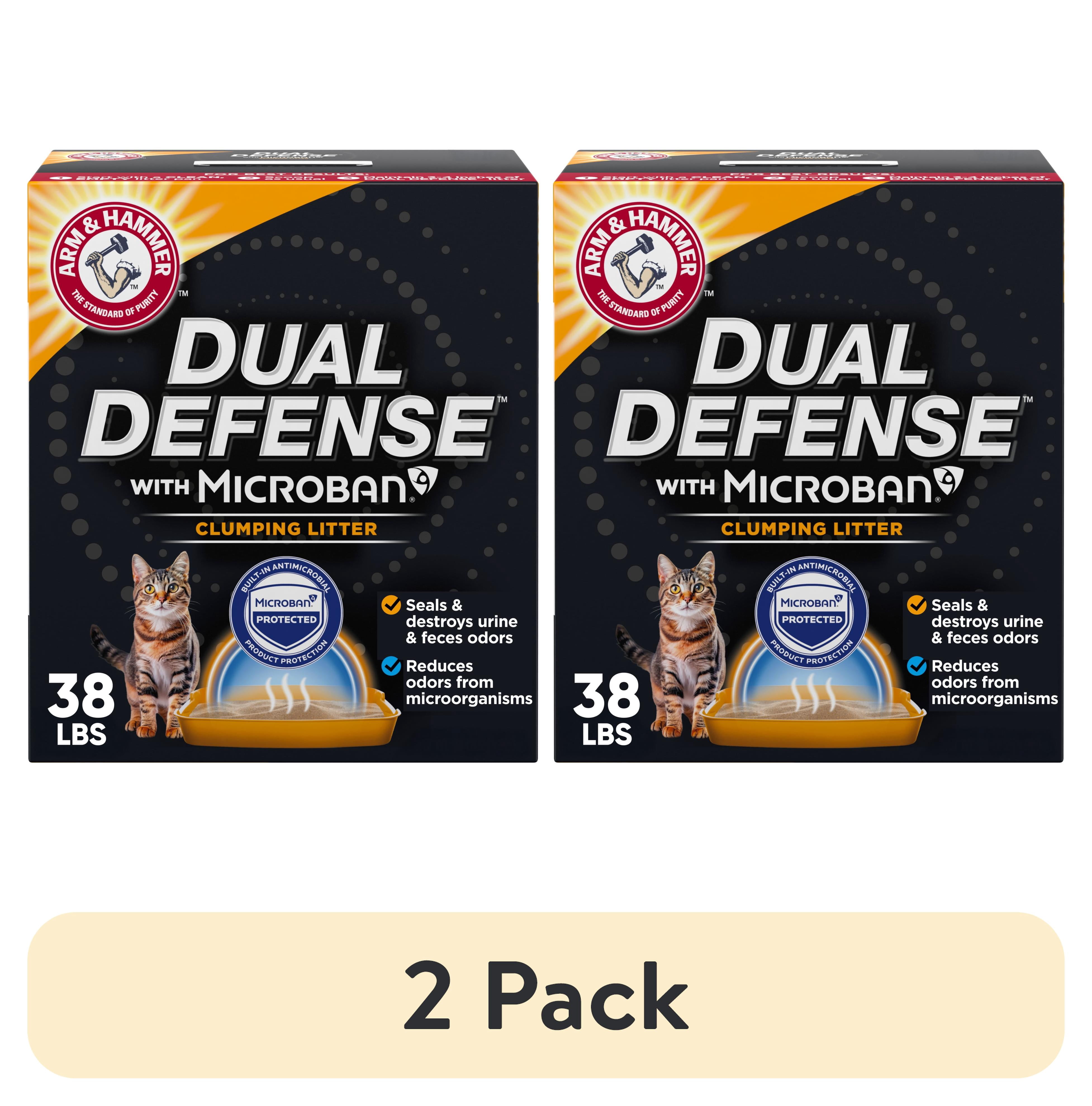 (2 pack) ARM & HAMMER Dual Defense with Microban Clumping Cat Litter ...
