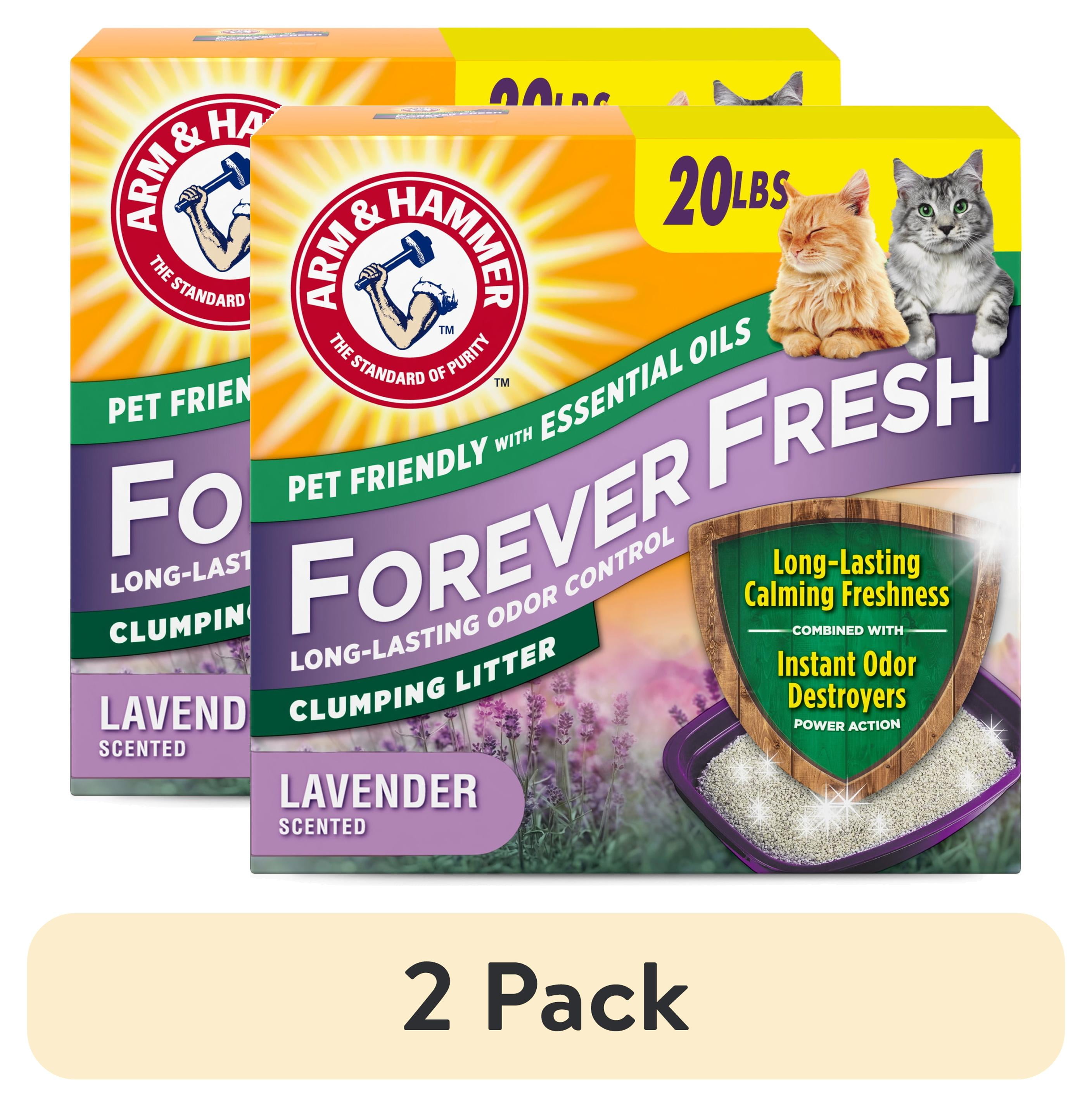 (2 pack) ARM & HAMMER Forever Fresh Clumping Cat Litter, Lavender ...