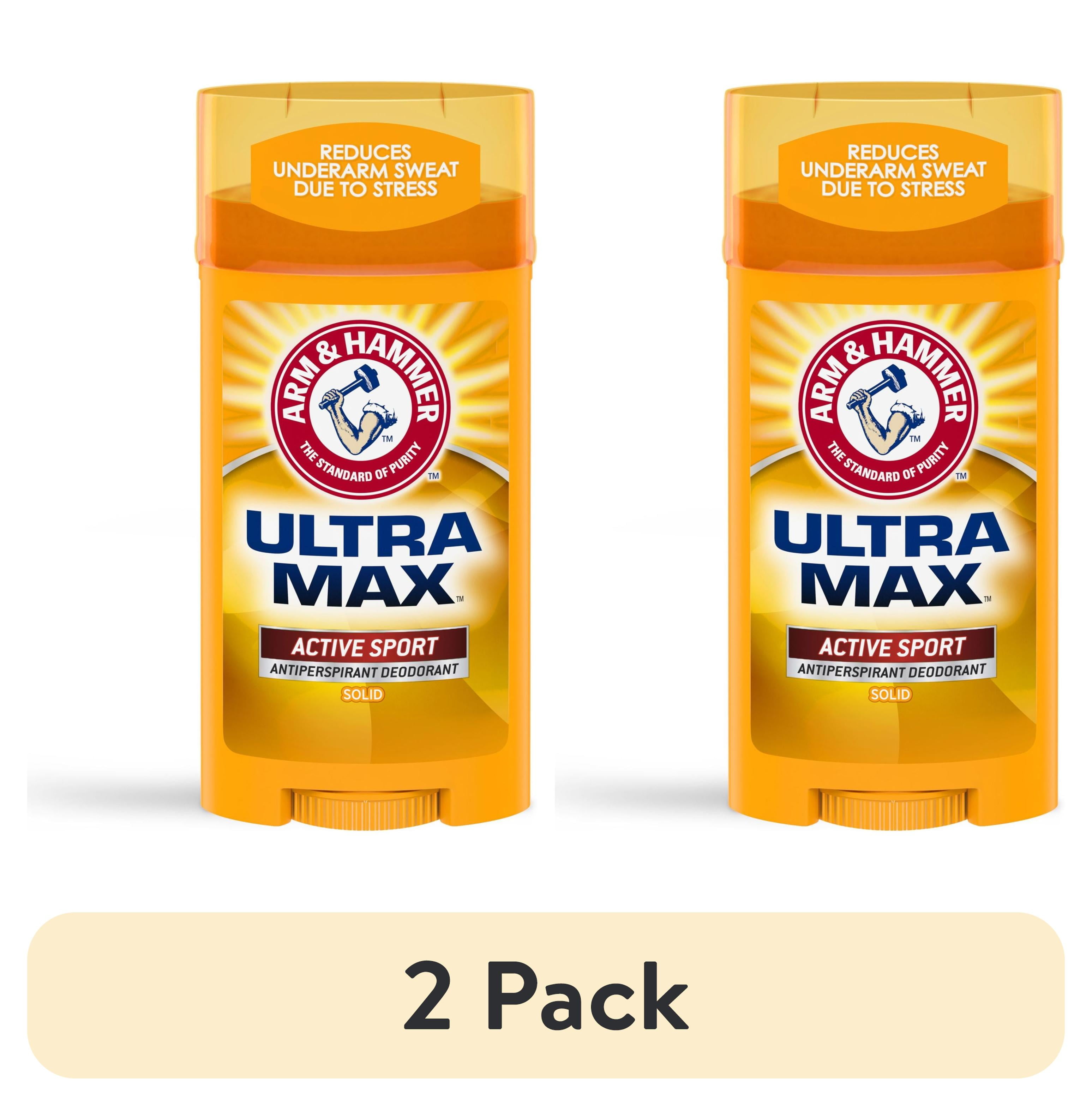 (2 pack) ARM & HAMMER ULTRA MAX Deodorant, Active Sport, Solid Stick, 2 ...
