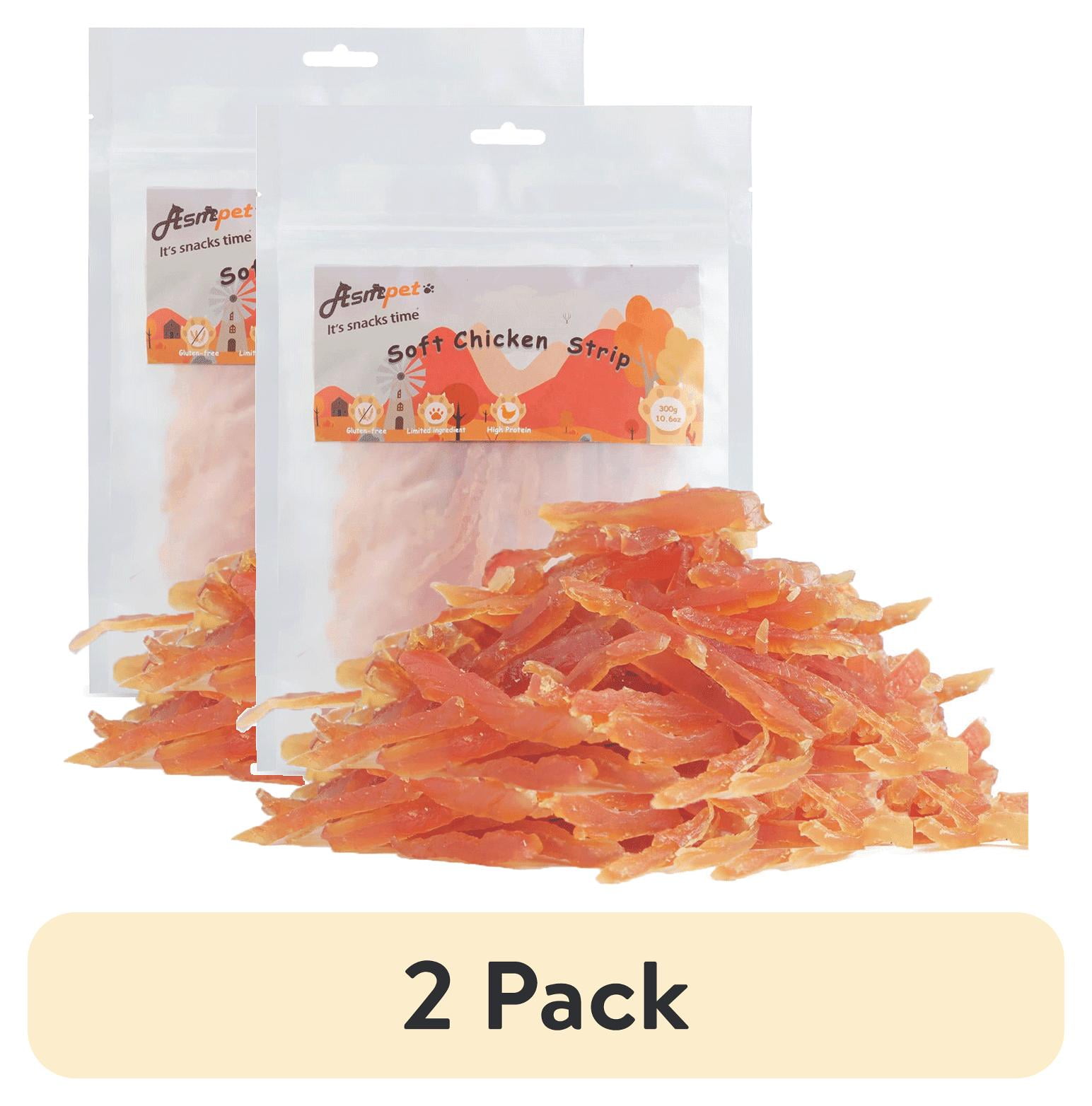 (2 pack) ASMPET Chicken Jerky Dog Treats, Mini Chicken Strips, Rawhide ...