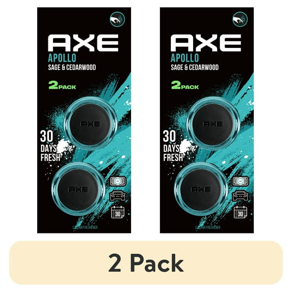 (2 pack) AXE Mini Vent Clip Car Air Freshener (Apollo Scent, 2 Pack ...