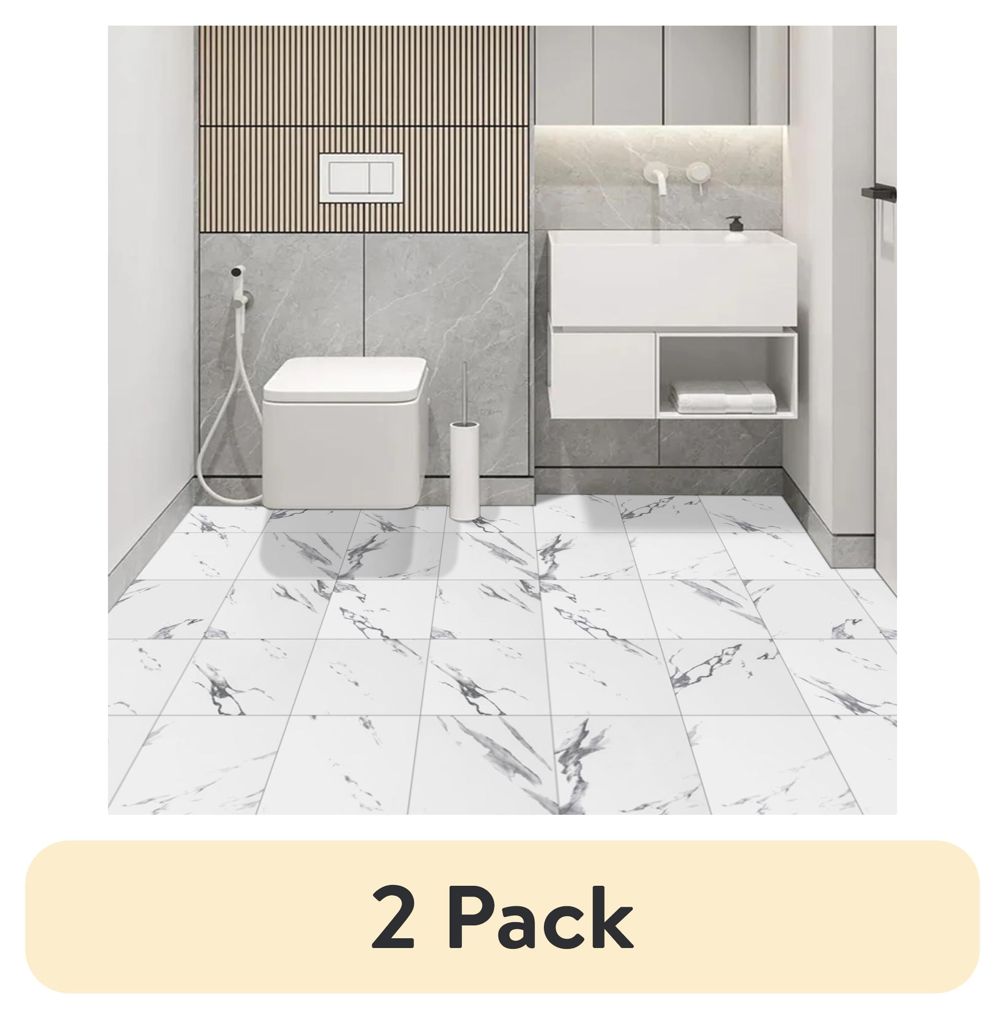 (2 pack) Abyssaly 12" x 12" (10PCS)Vinyl Marble Flooring Peel and Stick ...