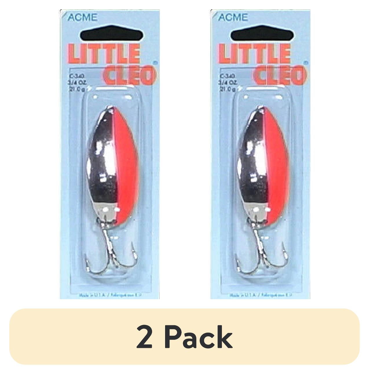 (2 pack) Acme Tackle Little Cleo Fishing Spoon Nickel Flo Orange Stripe ...