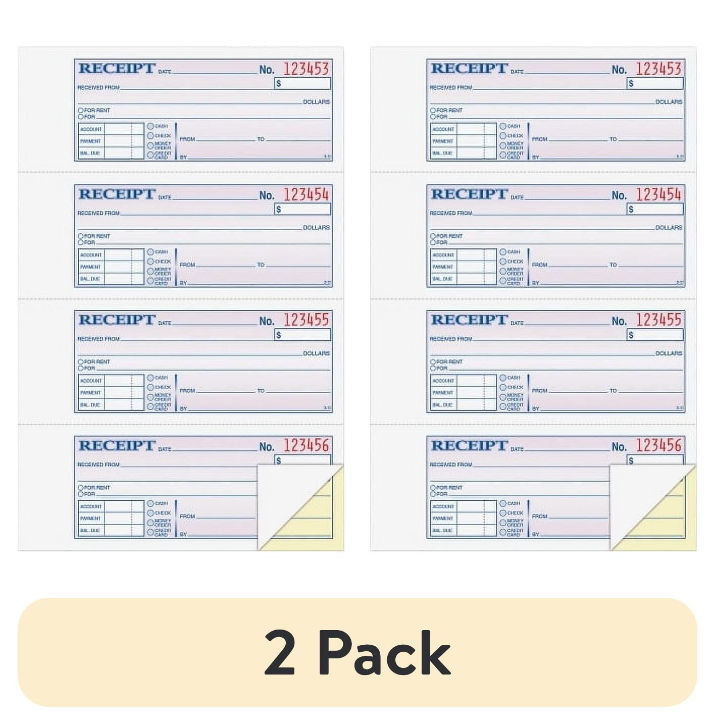 (2 pack) Adams Money/ Rent Receipt Book, 2-Part, Carbonless, 4 per Page ...